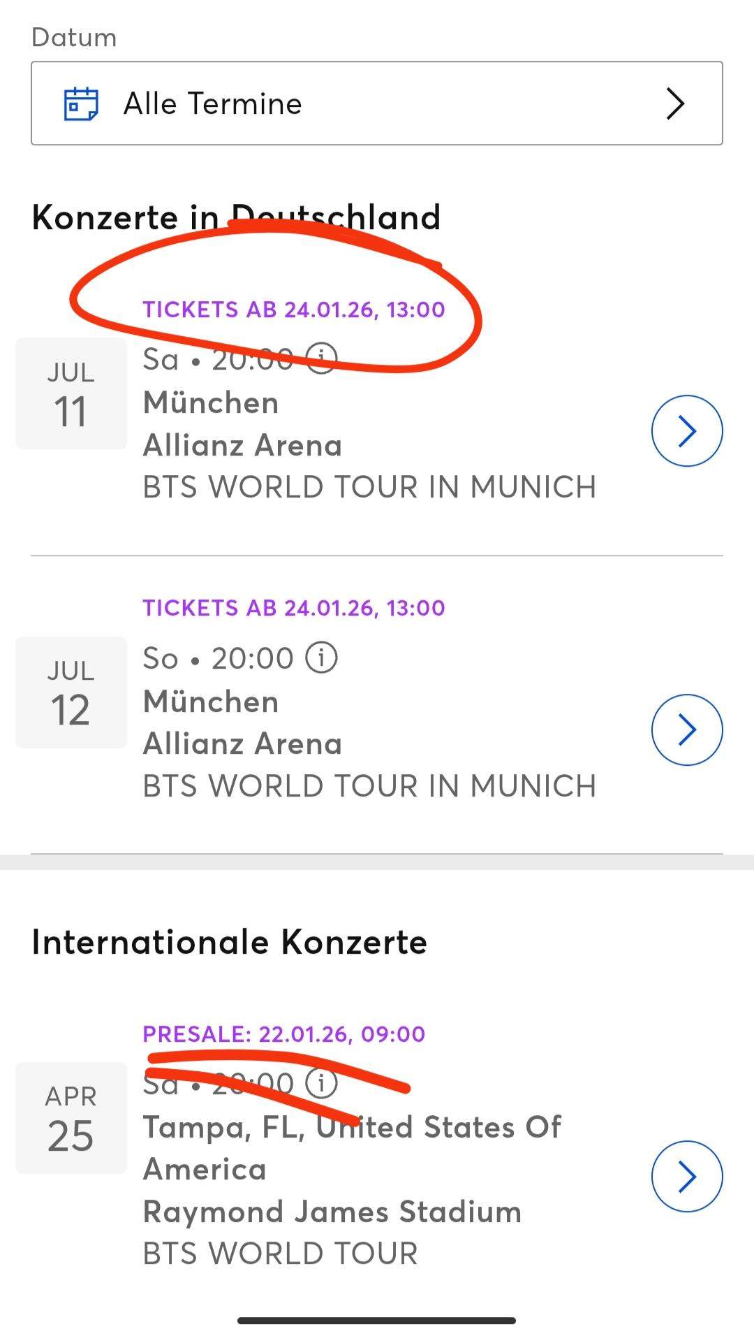 Warum wird kein presale auf Ticketmaster angezeigt? (Ticket, K-Pop ...