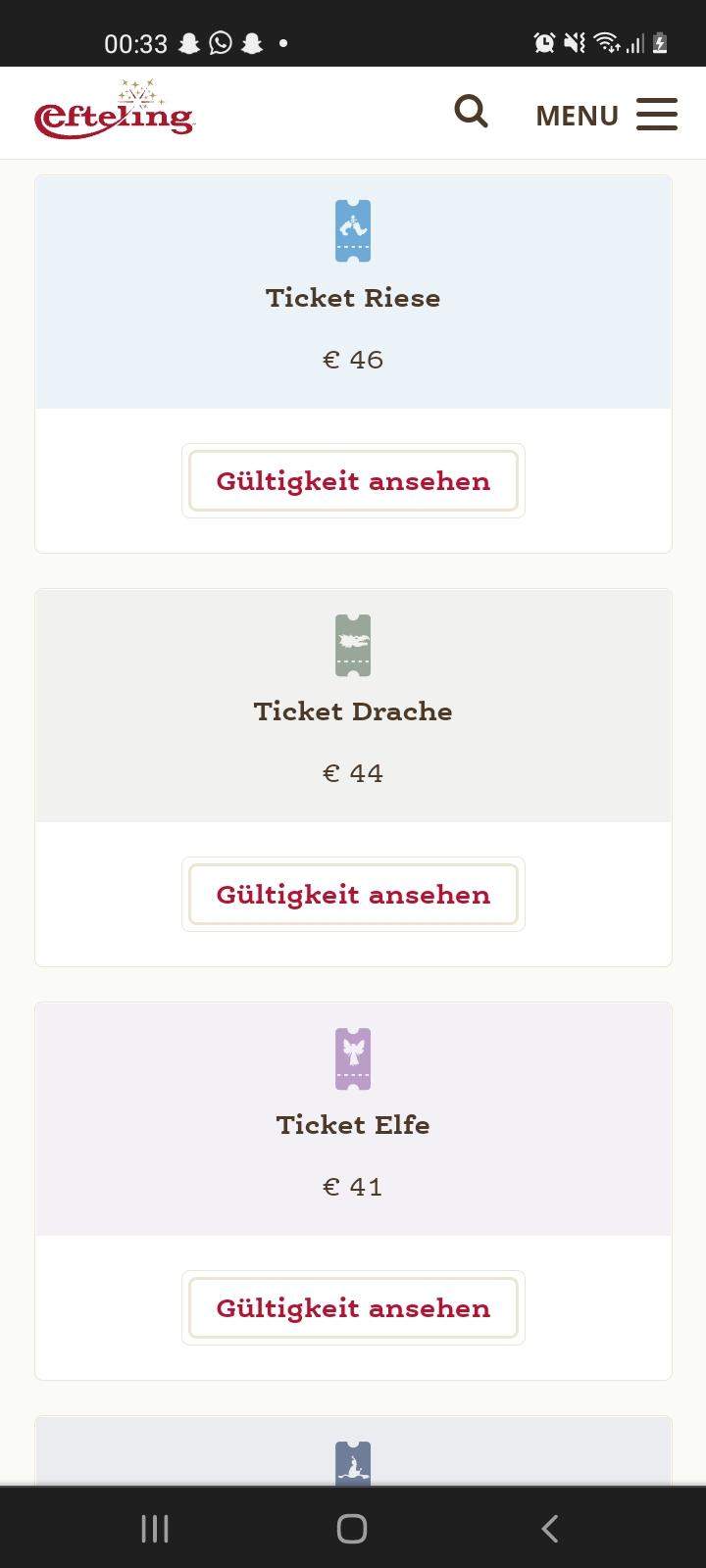 Was bedeuten die tickets? (Efteling)? (Ticket, Freizeitpark)