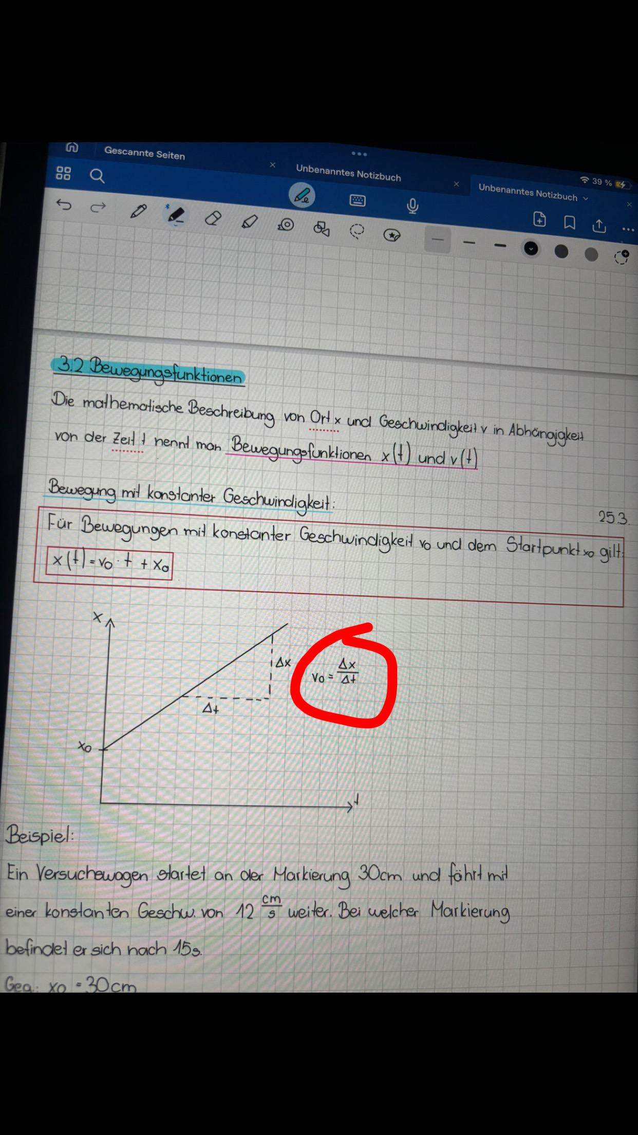 Was bedeutet das delta x geteilt durch delta t Physik? (Zeit, Formel ...