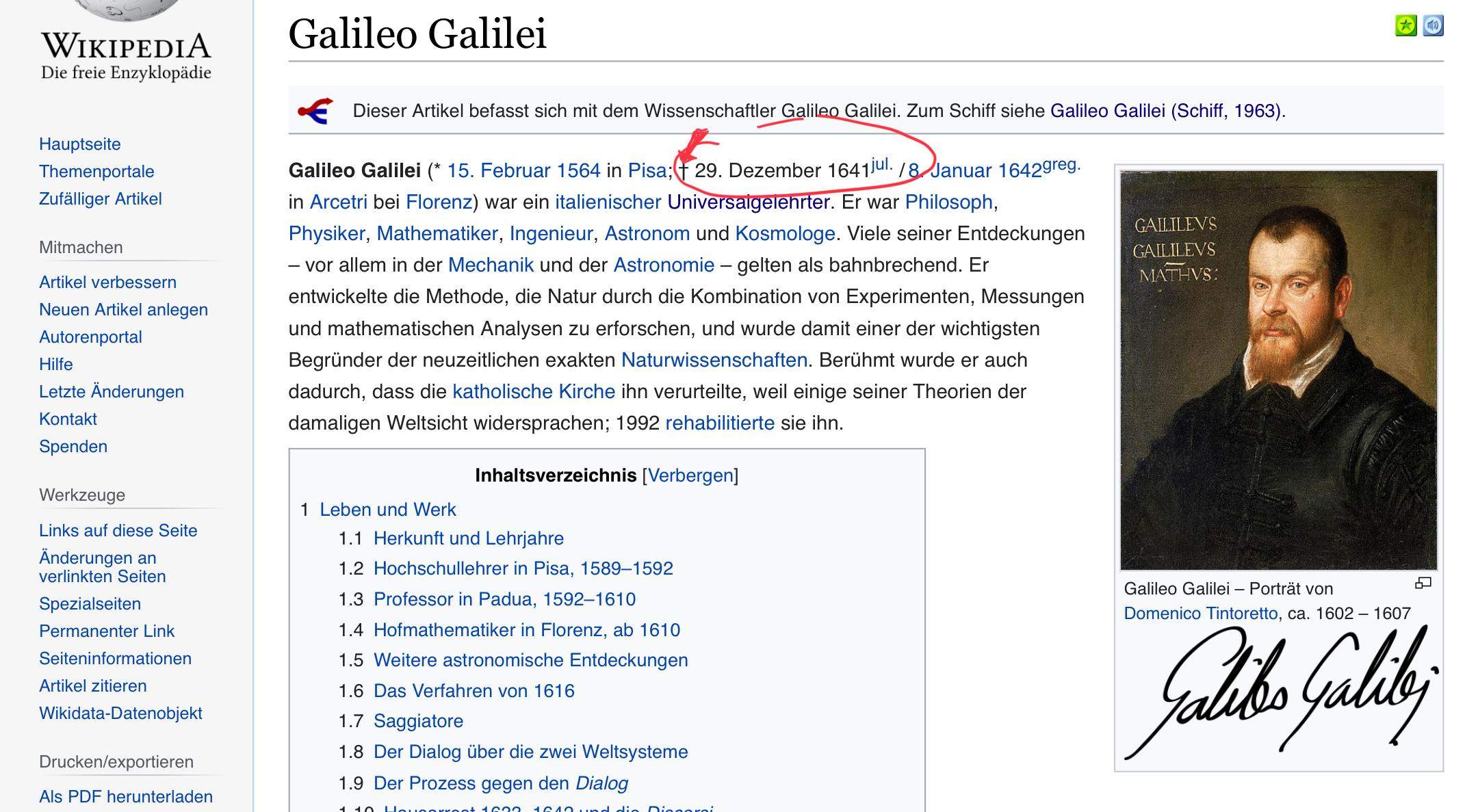 Was bedeutet das Symbol in der Biografie von Galileo Galilei? (Vortrag ...