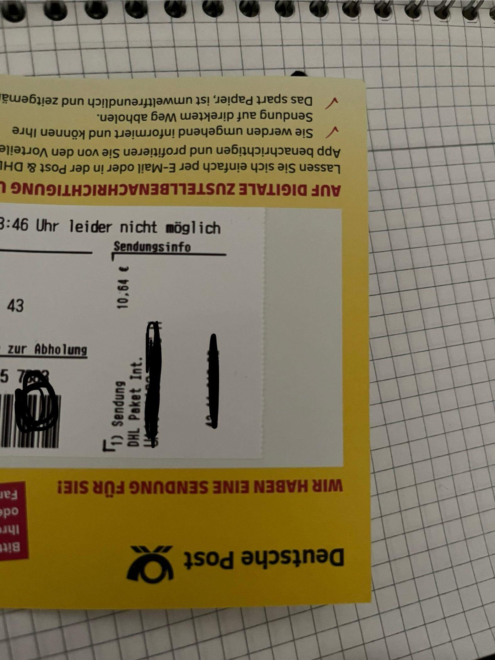 Was bedeutet der Preis auf DHL Abholschein? (Post, Versand, Paket)