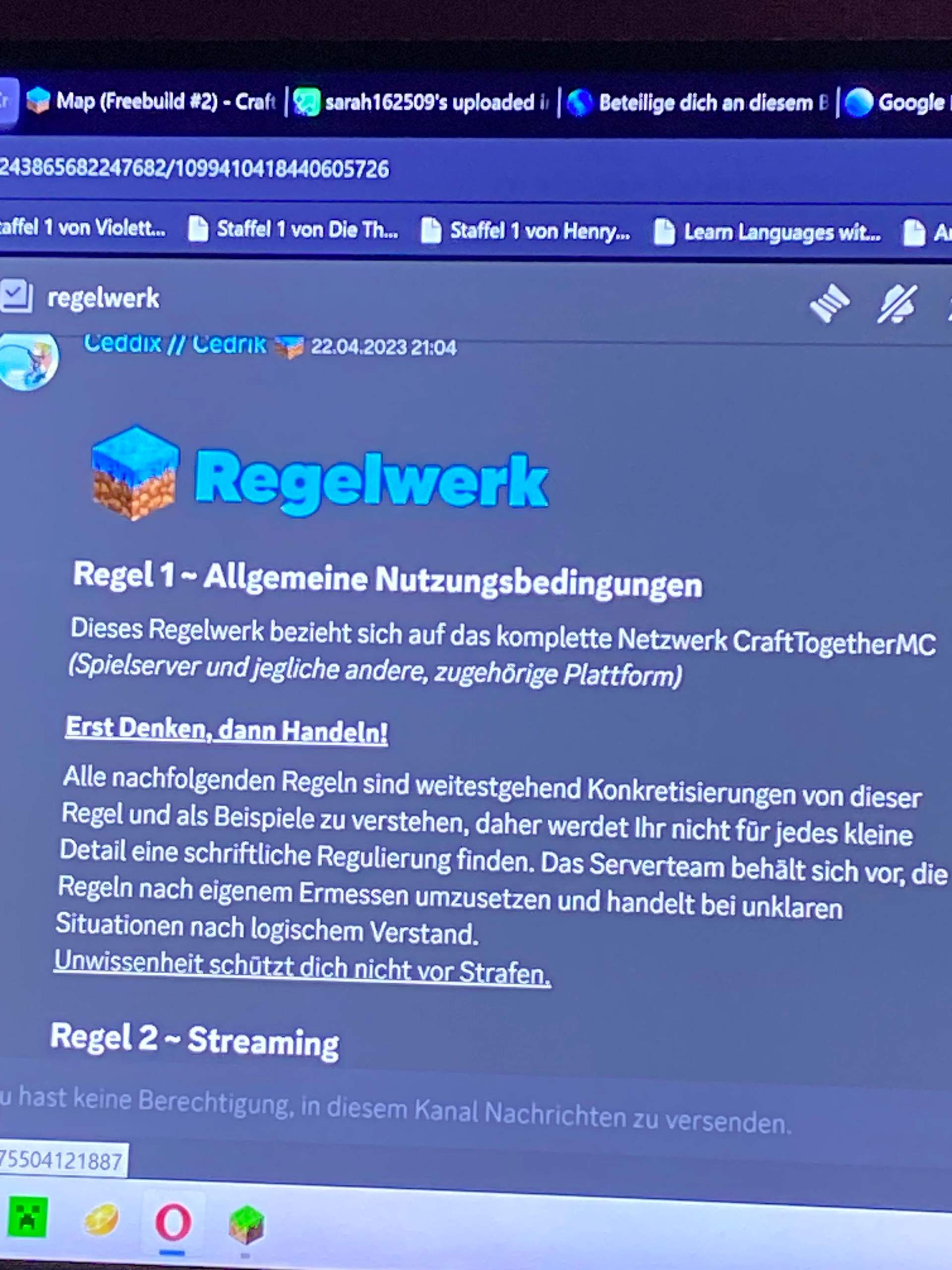 Was bedeutet die erste regel? (Minecraft, Minecraft Server, Erklärung)