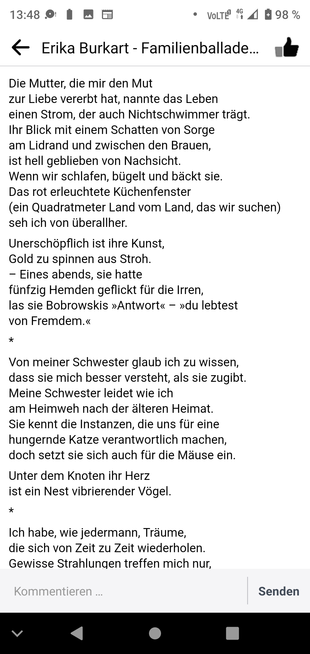 Was bedeutet dieses Gedicht? (Deutsch, Literatur, Text)