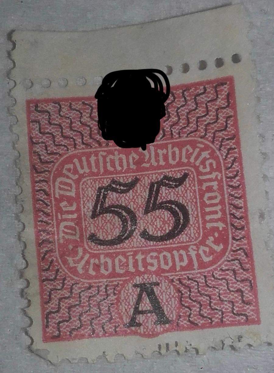 Was für eine Briefmarke ist das? Hat die einen Wert? Deutsche Arbeitsfront? (Zweiter Weltkrieg ...