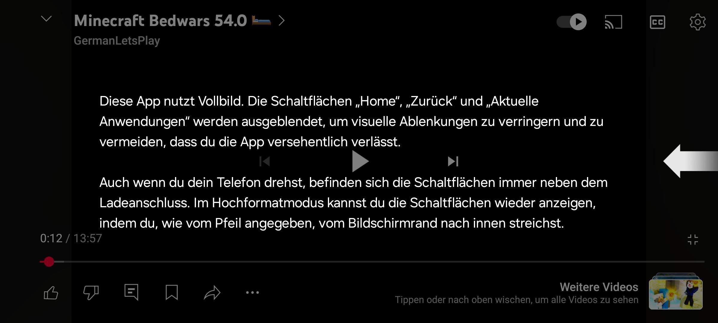 Was ist das und wieso geht diese Anzeige nicht weg? (Handy, Smartphone, YouTube)