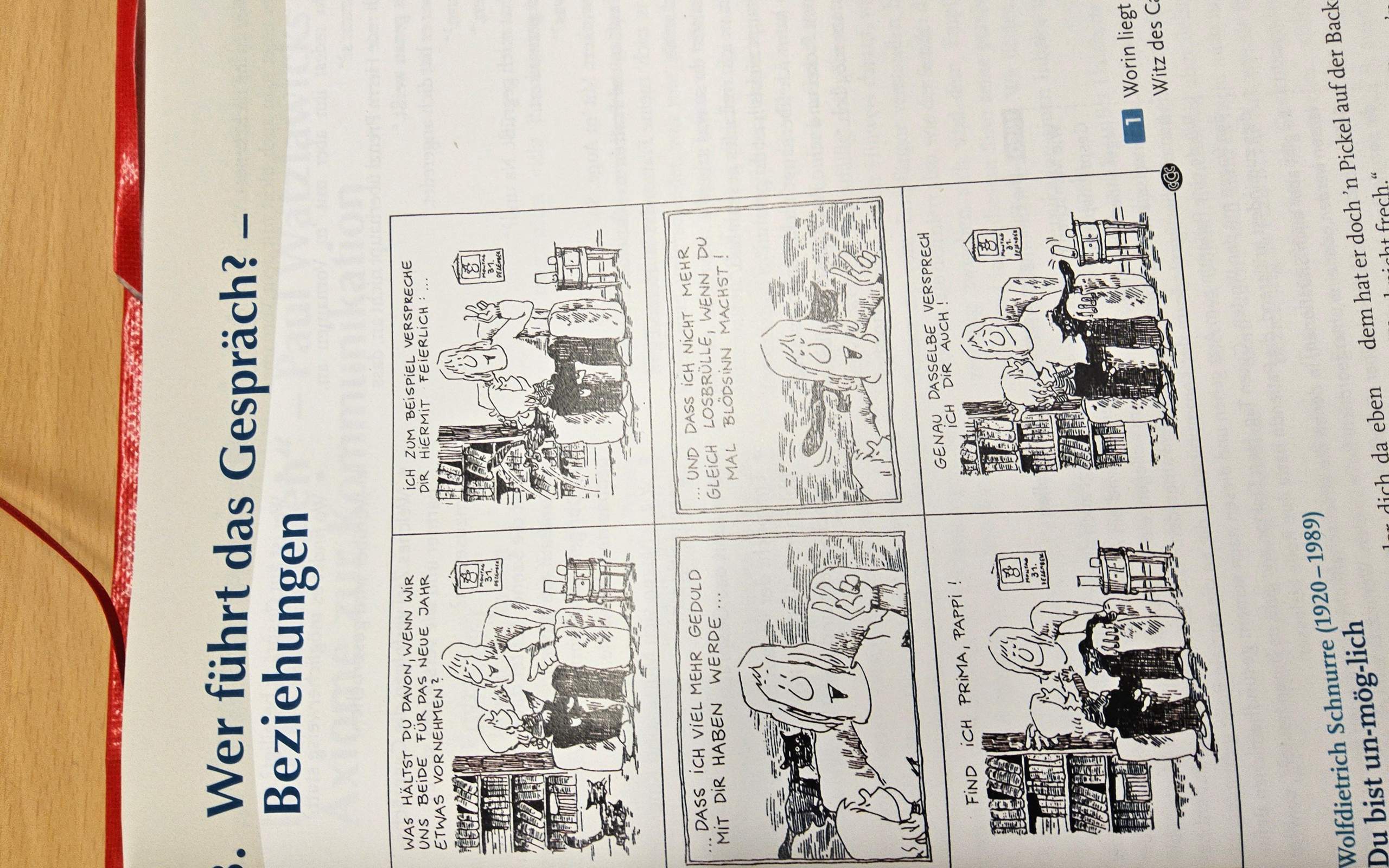 was ist der Witz in diesem Cartoon? (Deutschunterricht Klasse 10)