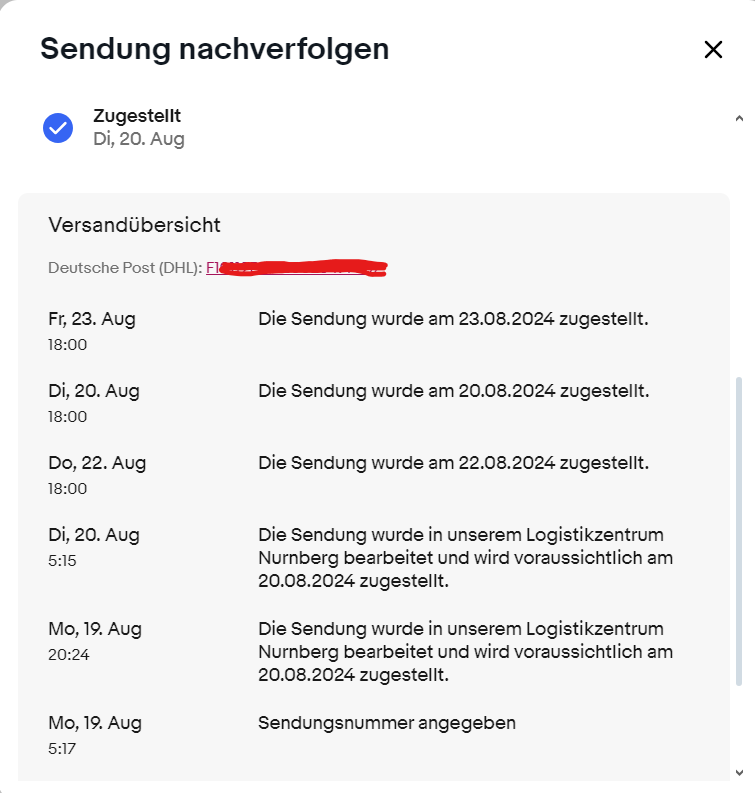 Was ist hier bei 'Deutsche Post' los? (Zustellung, Sendungsverfolgung)