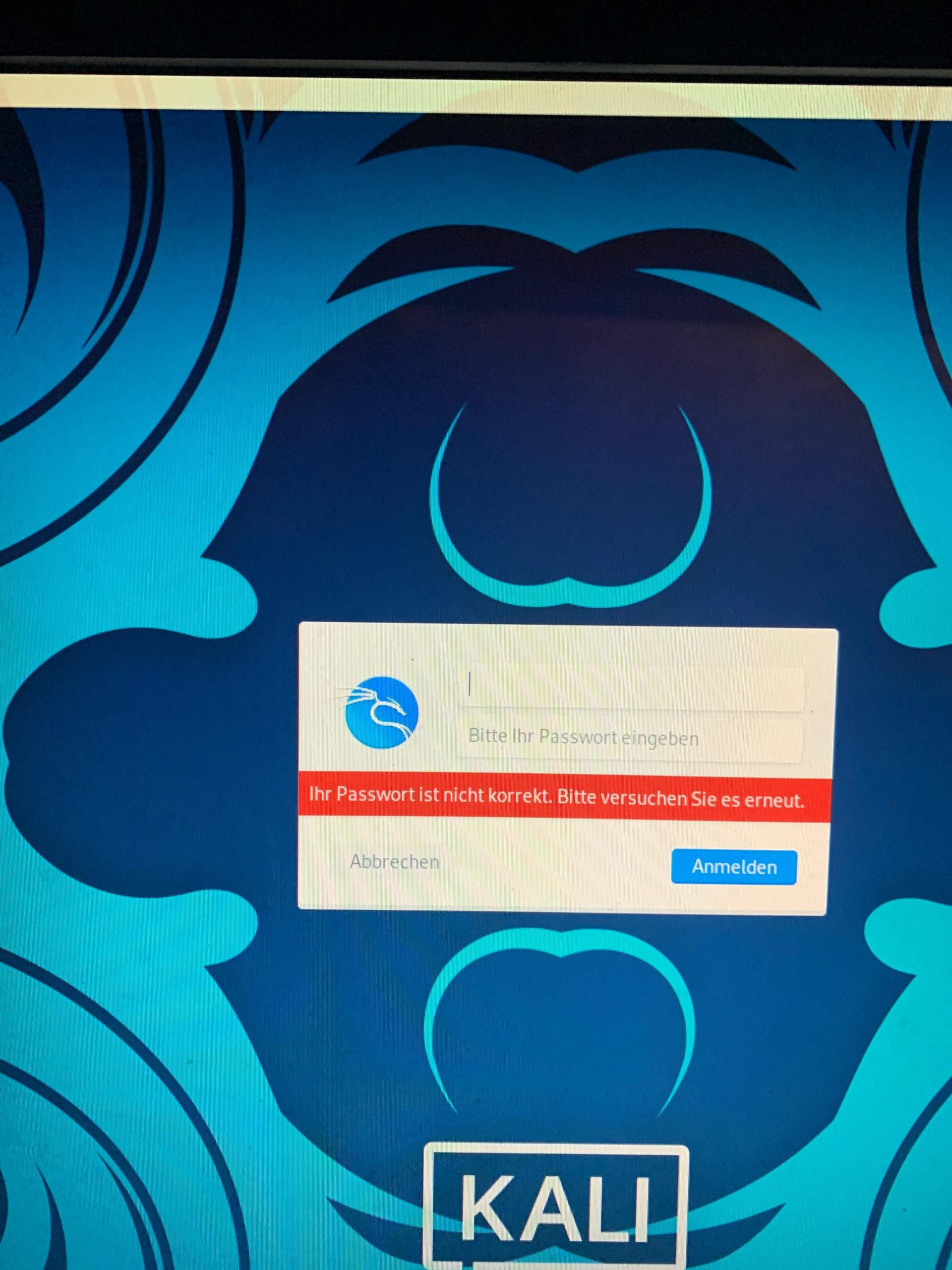 Was ist hier das Passwort? (Linux, USB-Stick, Kali Linux)