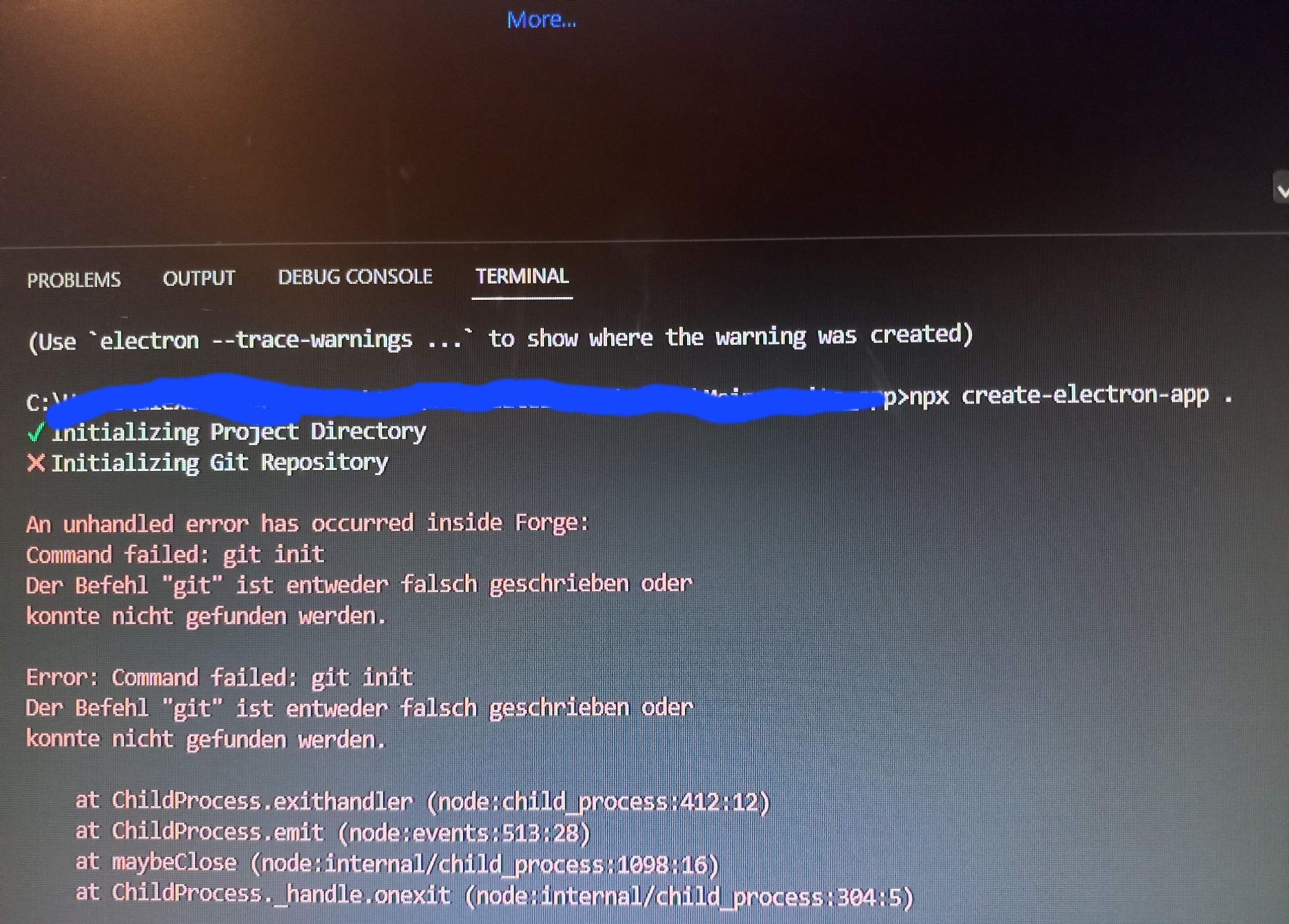 Was ist hier falsch electron/nodejs? (JavaScript, Programmiersprache ...