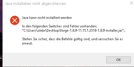 Was machen gegen Java Fehlermeldung? (PC, Mojang)