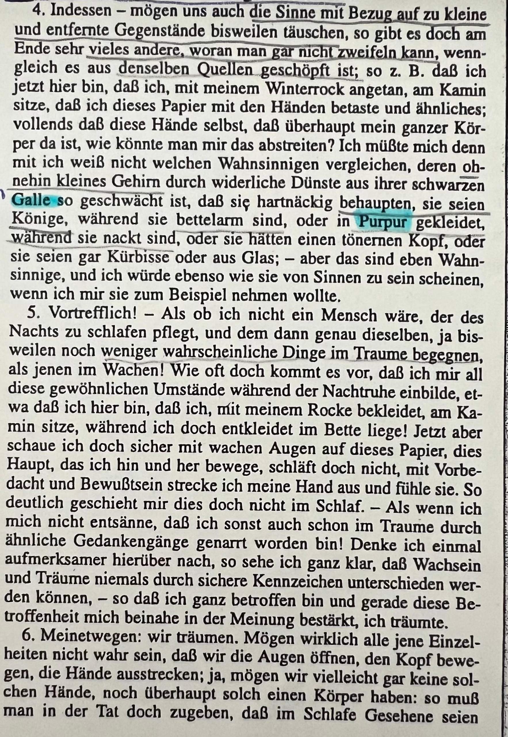 Was will uns René Descartes mit „woran man selbst zweifeln kann“ sagen ...