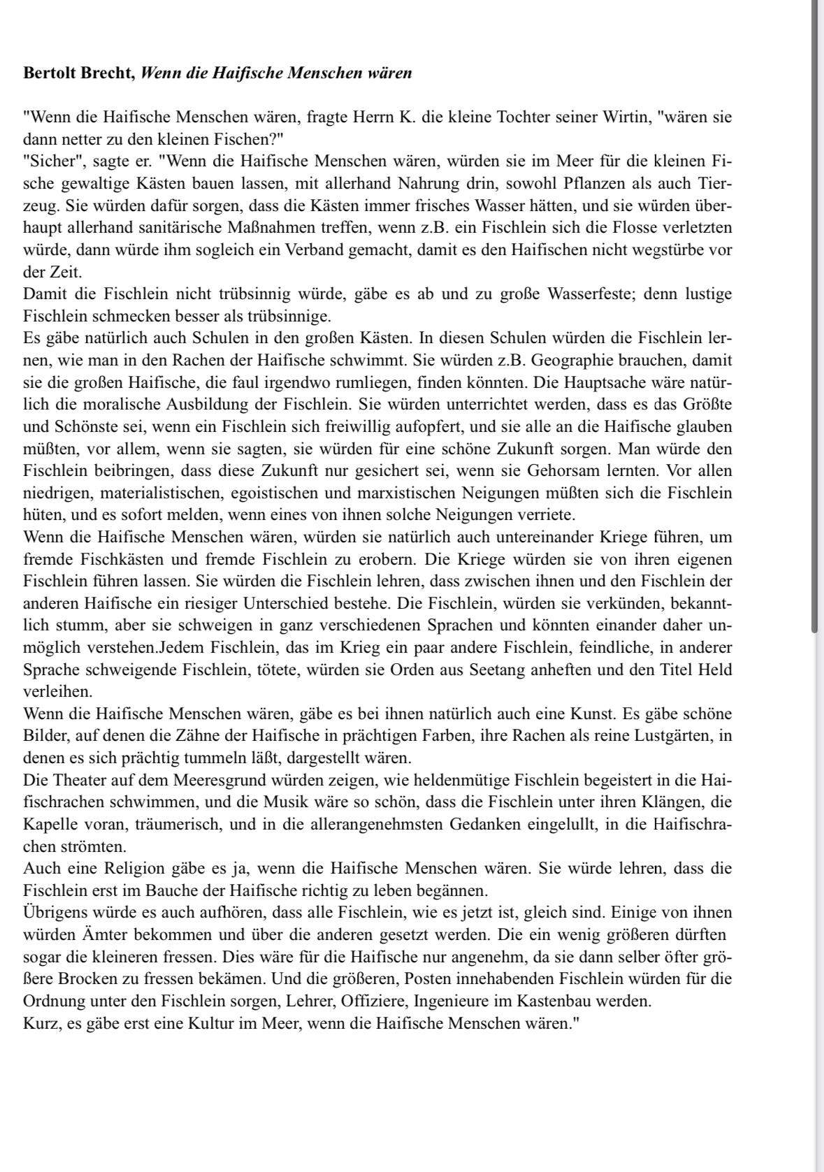 Welche Erzählform hat die Parabel? (Deutsch, Literatur, Interpretation)