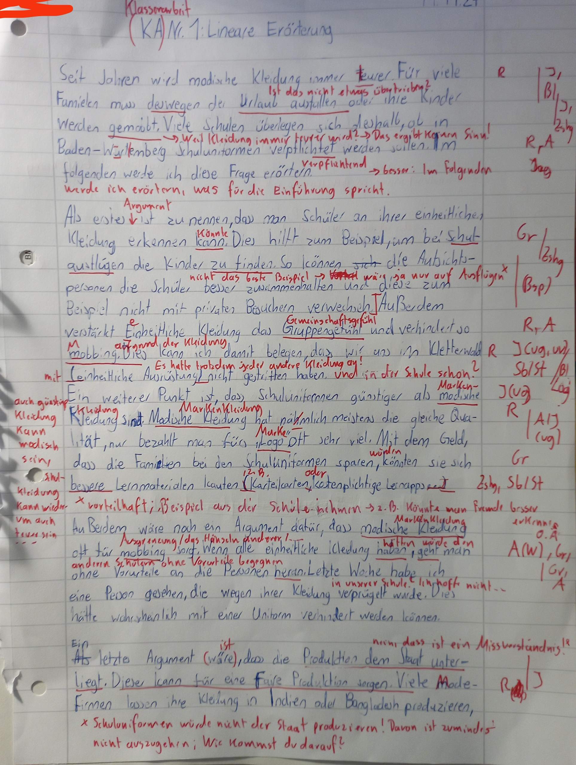 Welche Note im Deutsch Aufsatz? (Angst, Lernen, Abitur)