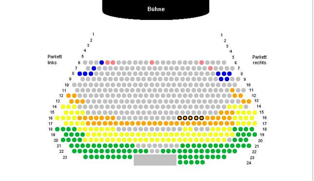 Welche Sitzplätze im Theater/Konzert sind auf diesem Sitzplan die ...