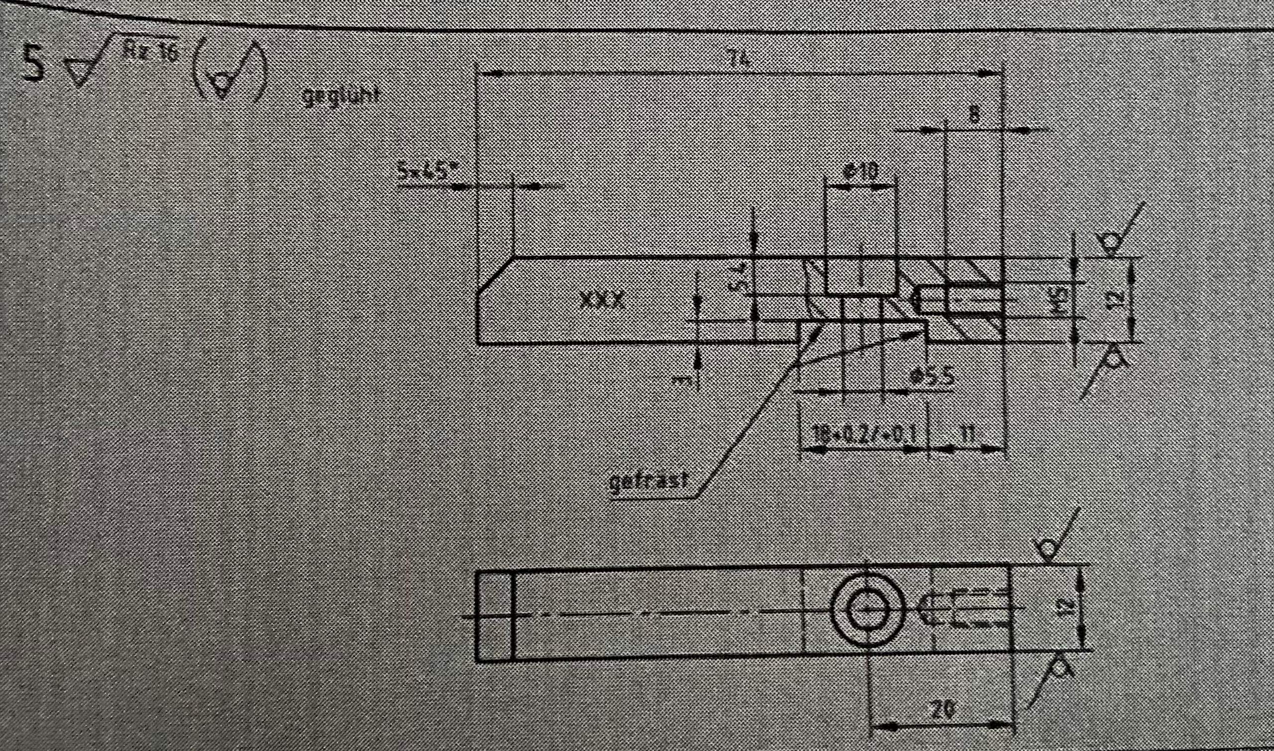 Welchen Gesamtweg s (in mm) legt der Mitnehmer bei einer Drehung von ...