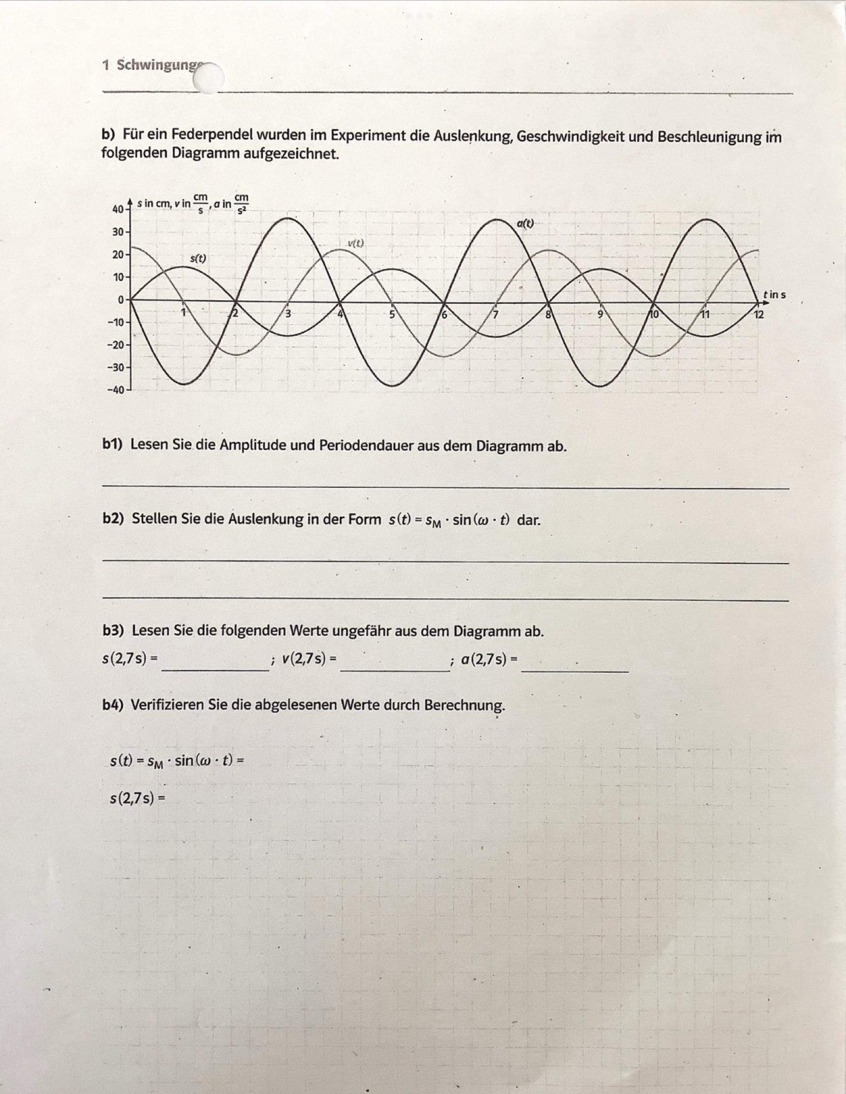 Wer kann mir bei der Berechnung von Schwingungen und Bewegungen helfen ...