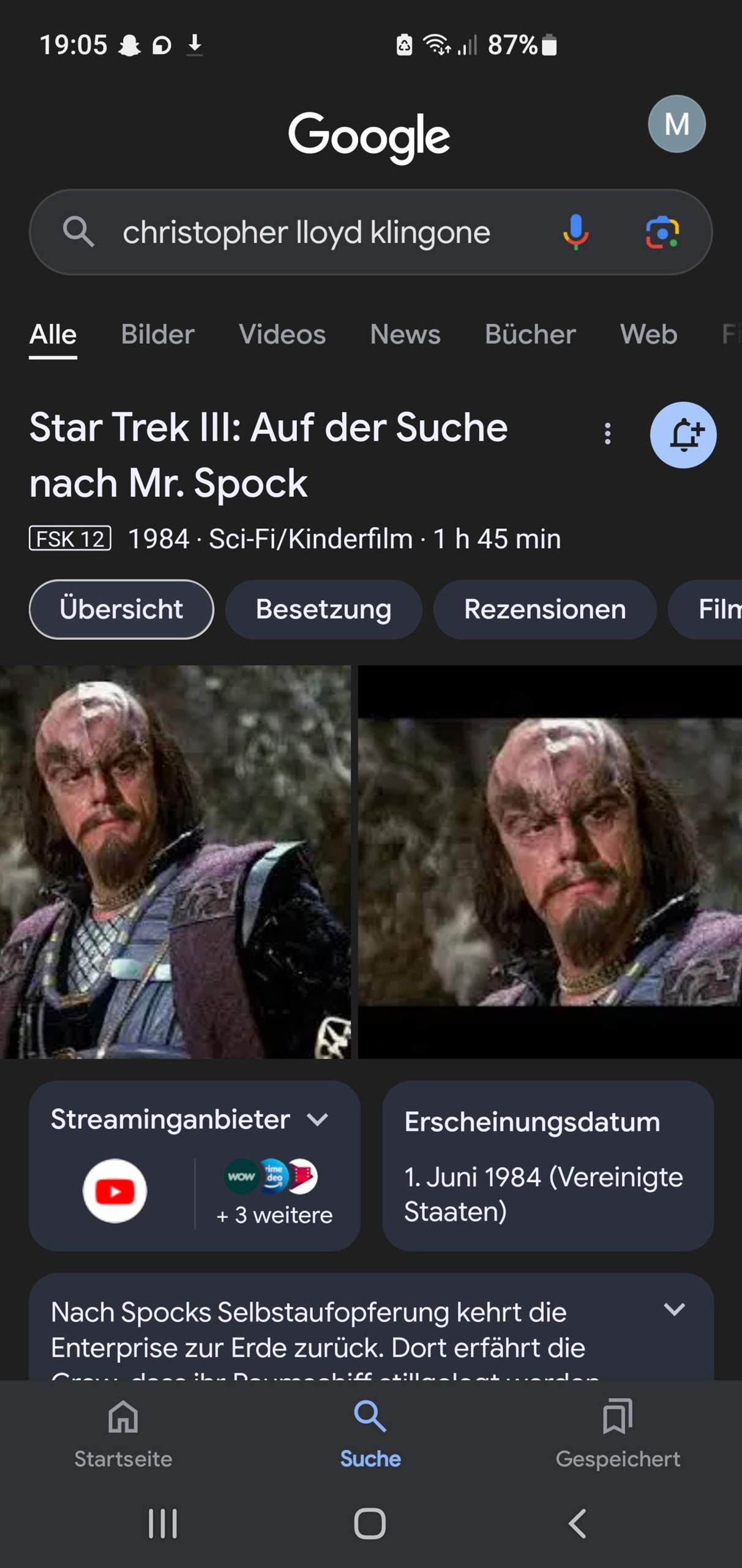 Wer wusste das Christopher lloyd Emmet Brown und ein Klingone ist ...