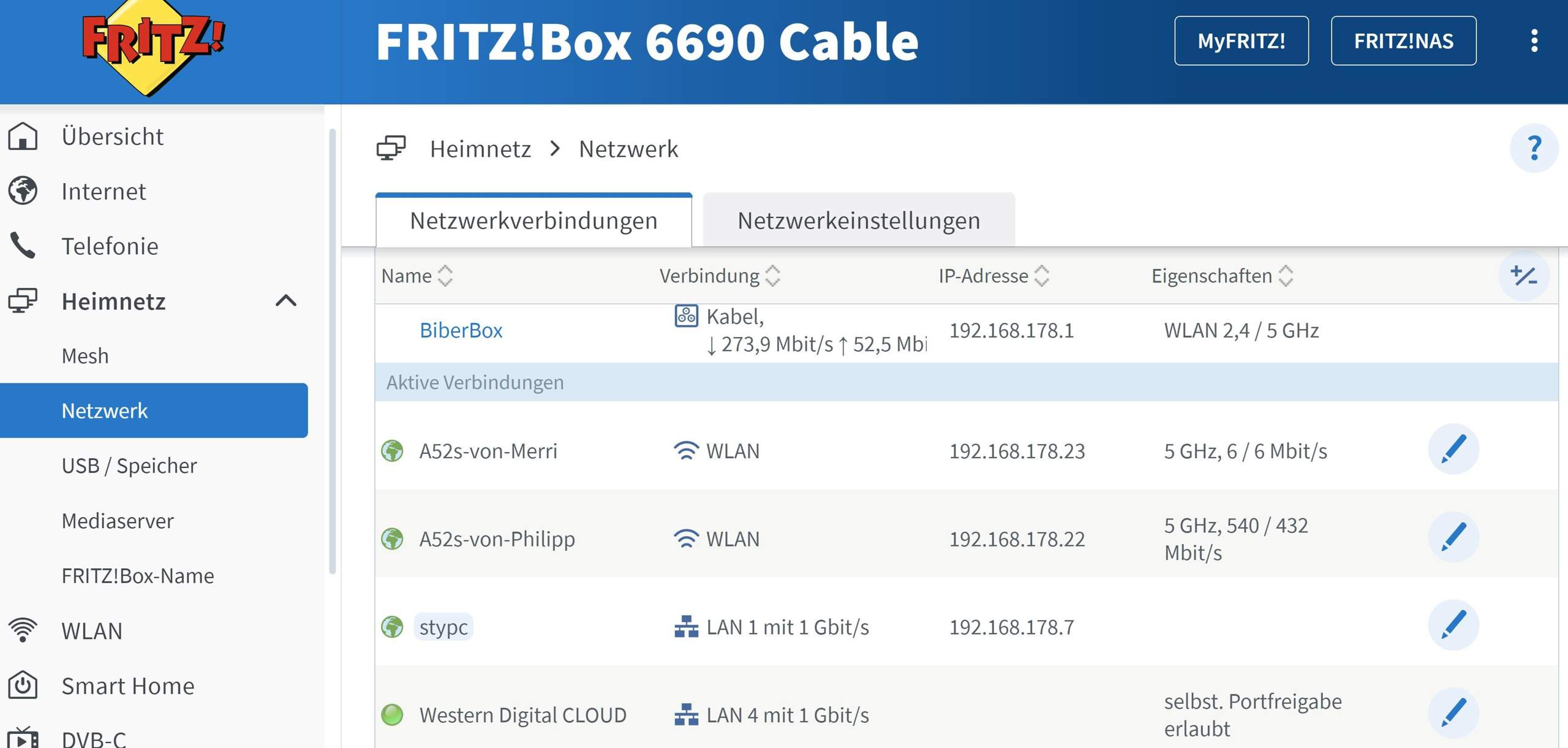 Western Digital Cloud Festplatte bekommt keine IP bei FritzBox 6690 Cable? (Netzwerk, Router ...