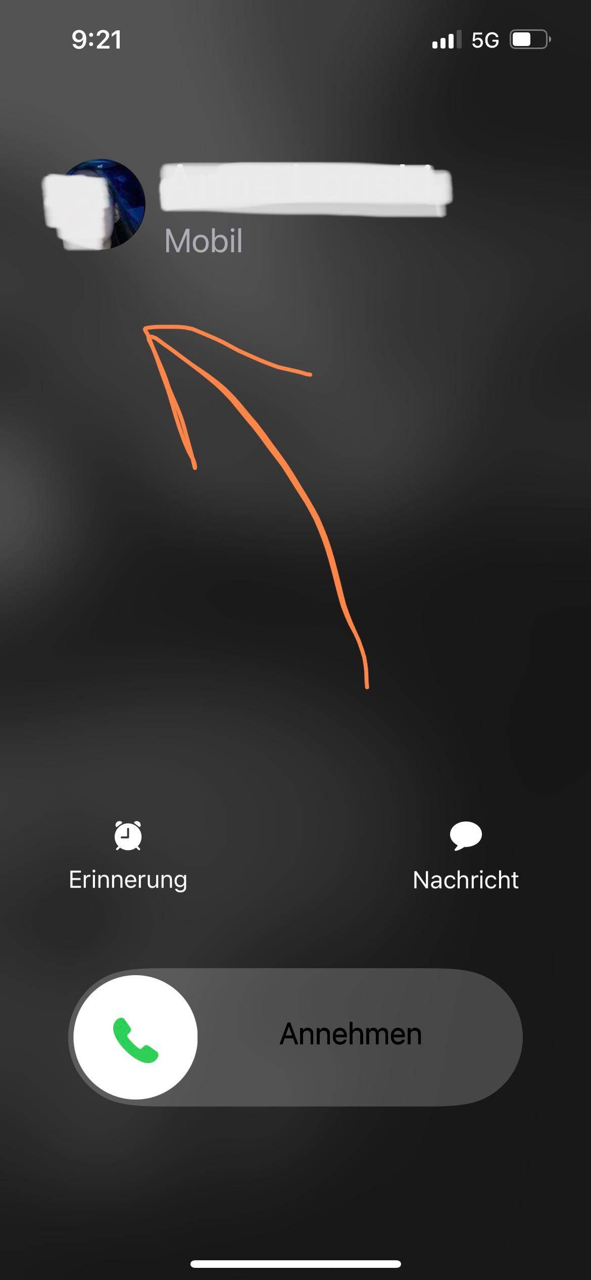 wie ändere ich diesen anrufdisplay? (iPhone, Einstellungen Handy)