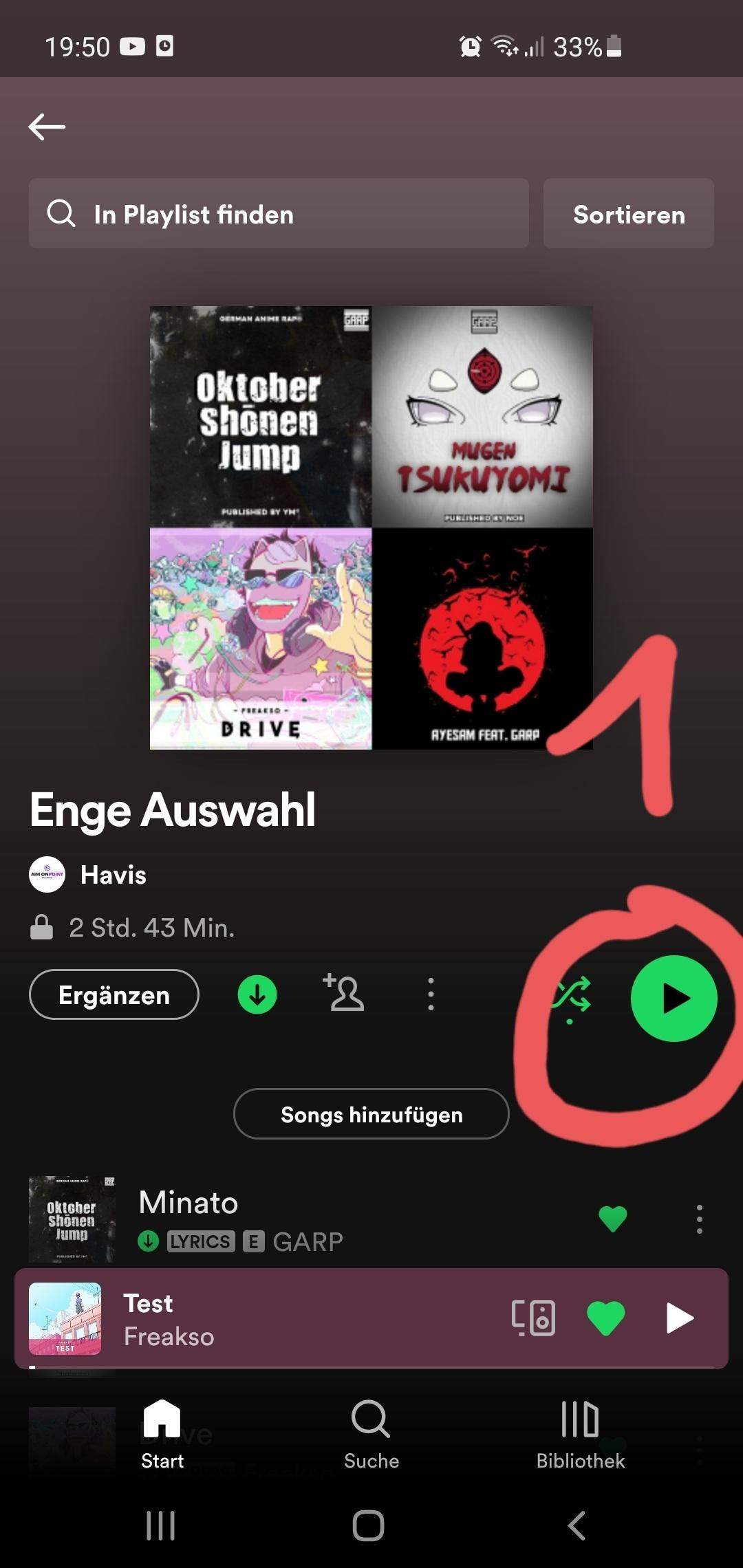 Wie bekomme ich bei Spotify dieses Shuffle-Symbol? (Computer, Technik ...
