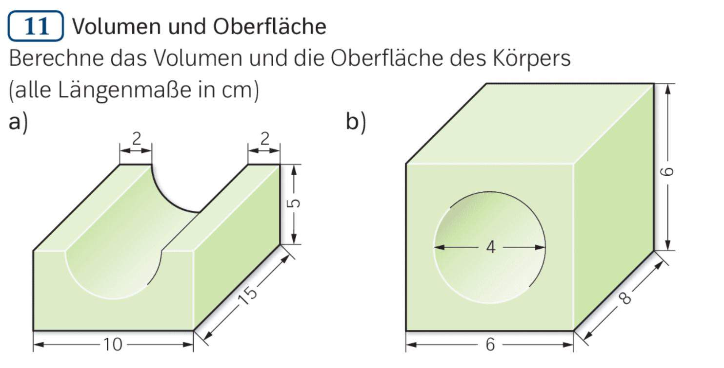 Wie bekomme ich Volumen und Oberflächeninhalt heraus? (rechnen ...