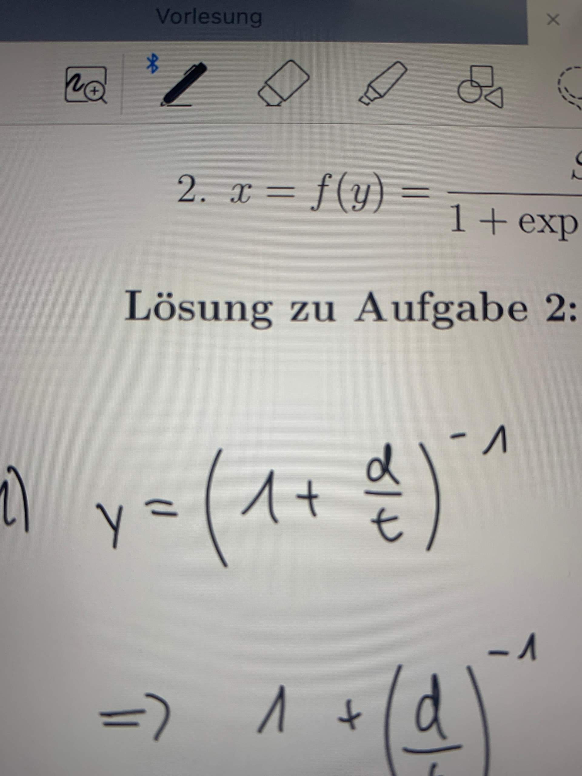 Wie bekommt man bei der Gleichung die hoch -1 weg? (Mathematik, rechnen ...