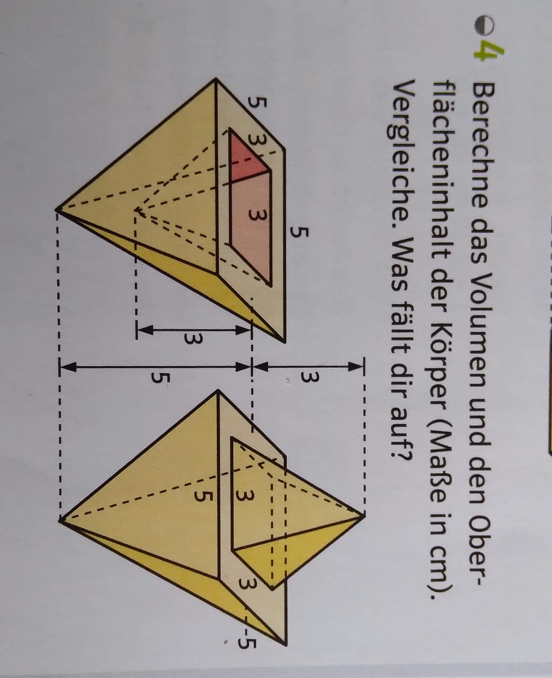 Wie berechnet man den Volumen und Oberflächeninhalt von diesem Körper ...