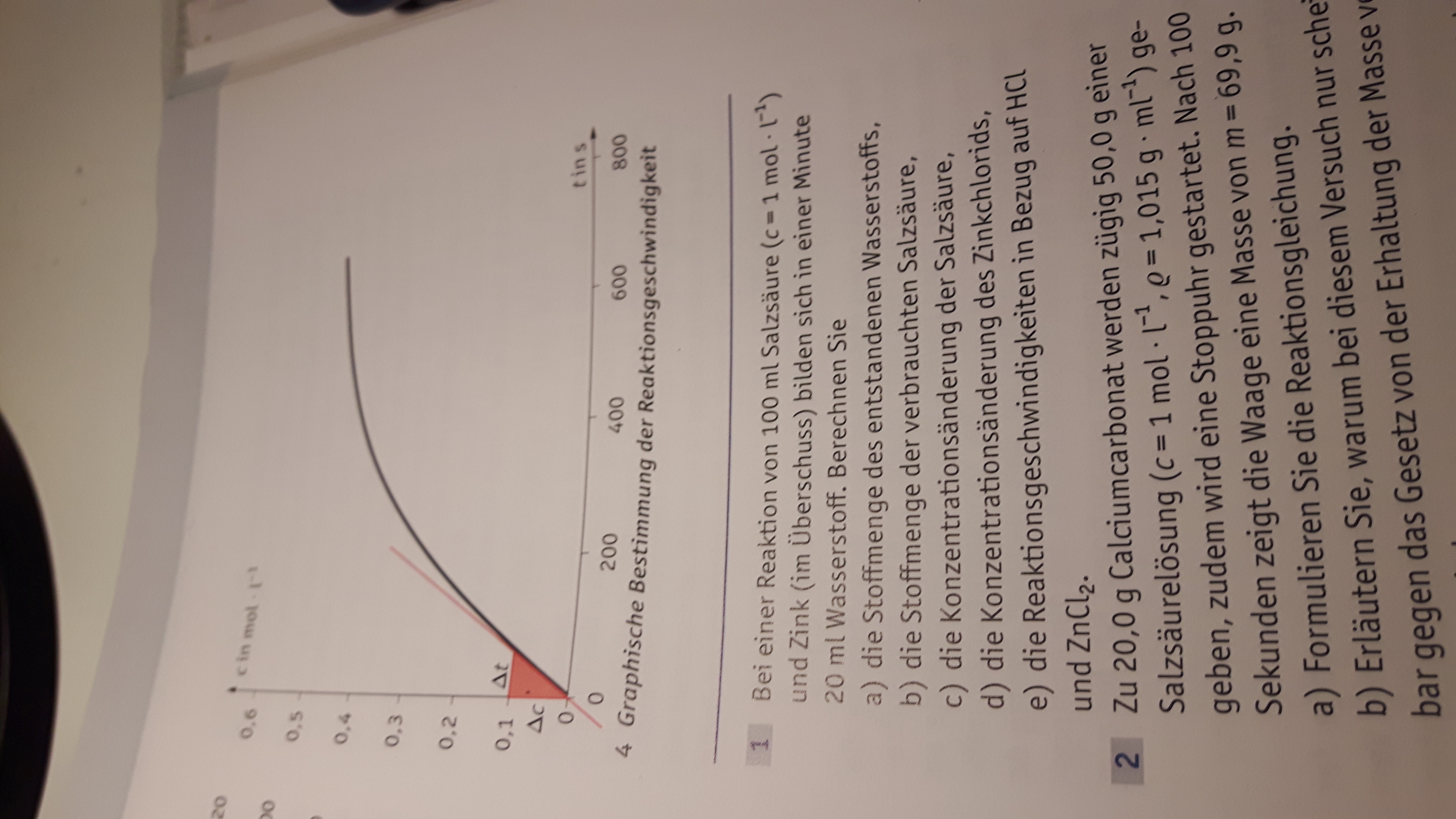 Wie berechnet man die Konzentrationsänderung bei c und d? (Chemie ...