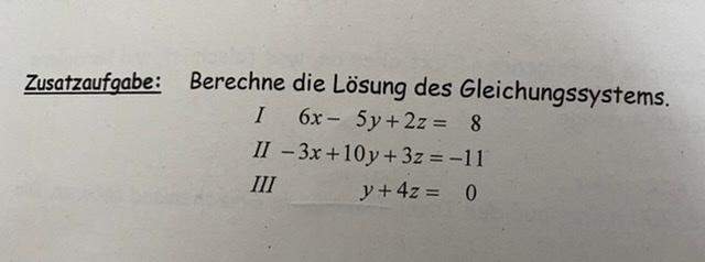 Wie berechnet man lineare Gleichungen mit 3 Variablen? (Computer, Mathematik)