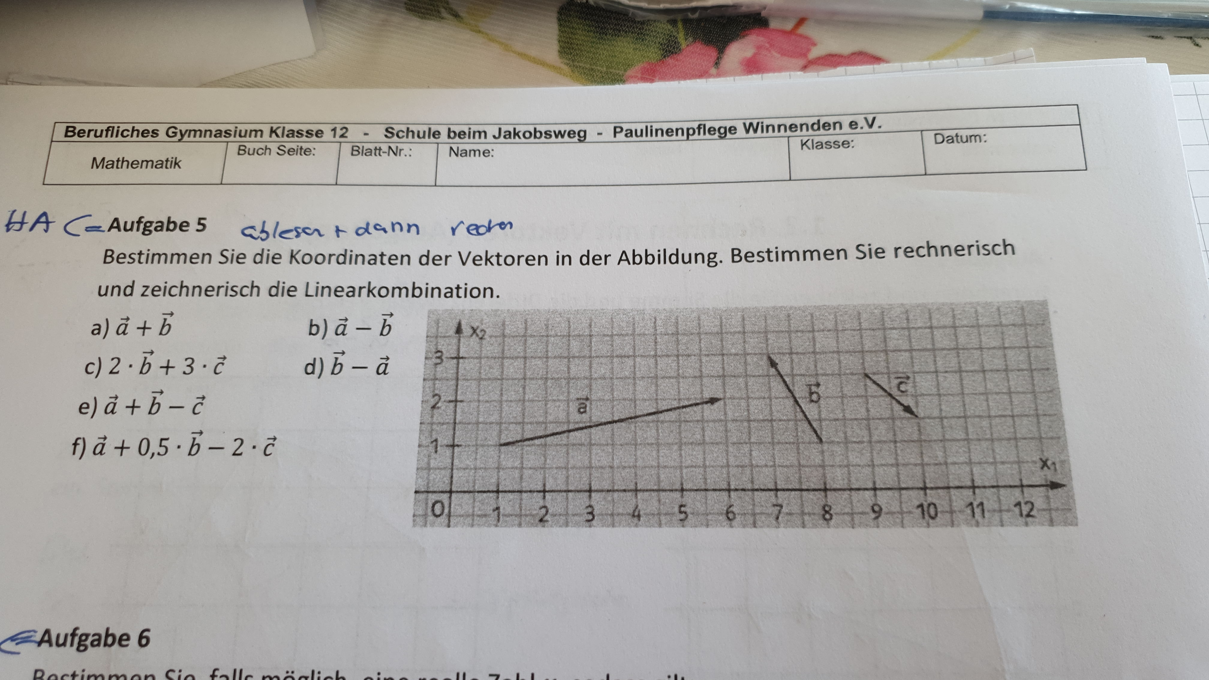 Wie bestimmt man die Koordinaten v. Vektoren? (Schule, Mathe, Mathematik)