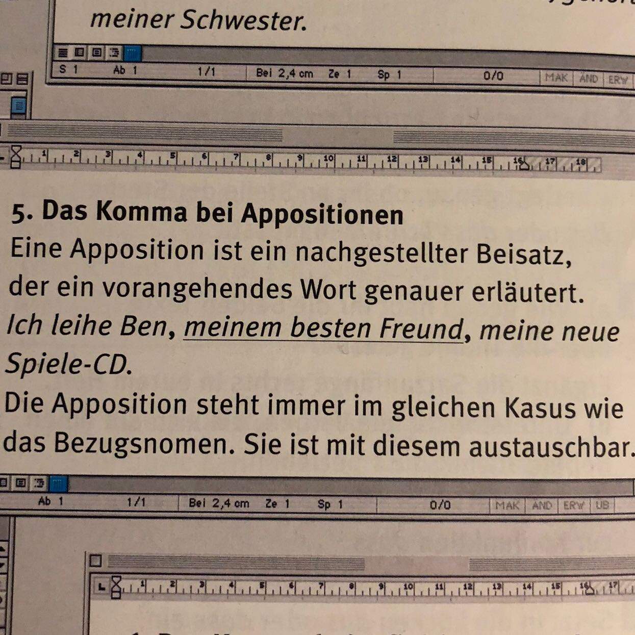 Wie frägt man nach der unterstrichenen Apposition? (Deutsch, Sprache ...