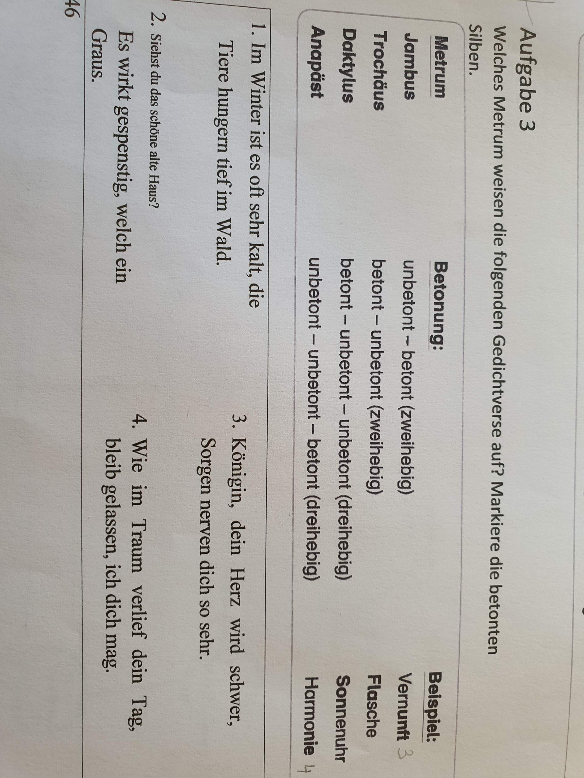 Wie funktionieren Metrum und Gedichtsverse? (Schule, Deutsch, Gedicht)