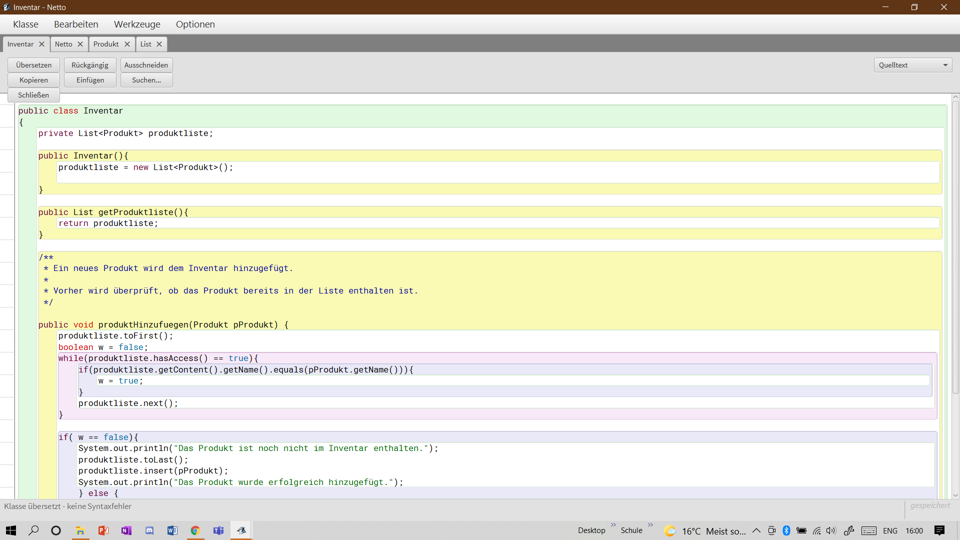 Wie gebe ich Inhalte korrekt beim Methodenaufruf in BlueJ ein? (Schule ...