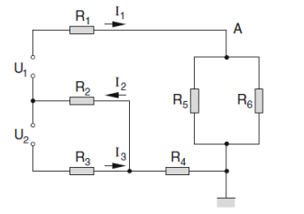 Wie groß sind in der gezeichneten Schaltung (Abb.) die Ströme I1, I2 ...