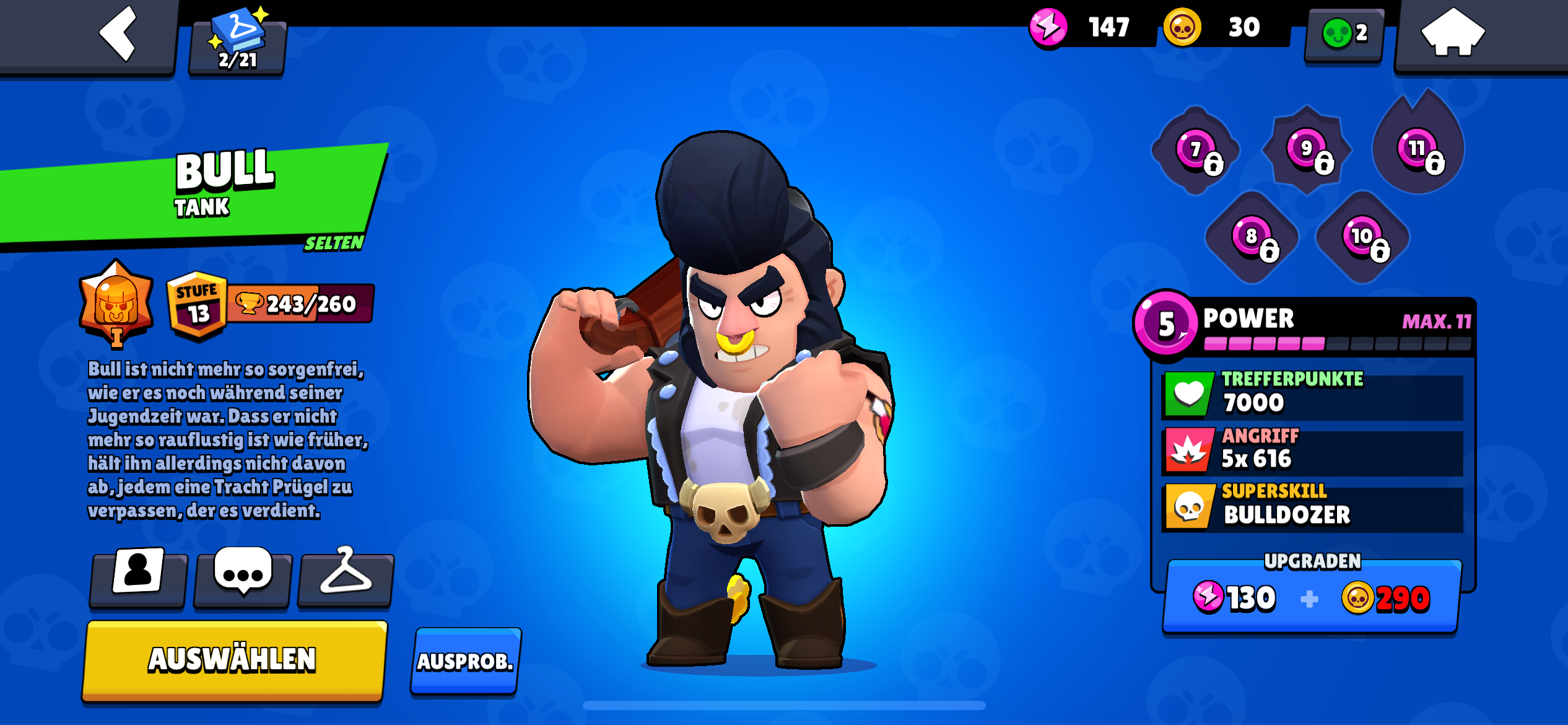 Wie gut oder schlecht seid ihr in Brawl Stars mit Bull? (Supercell)