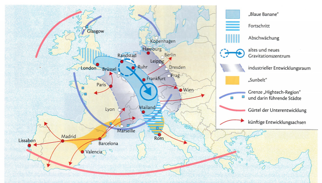 Wie ist die räumliche Verteilung von Zentren und Peripherie in Europa ...