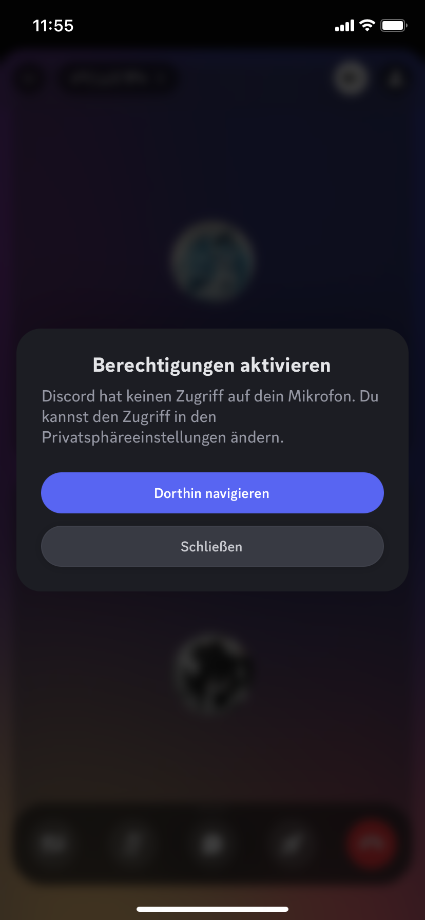 Wie kann ich auf dem Handy auf discord wieder mein Micro, Kamera und ...