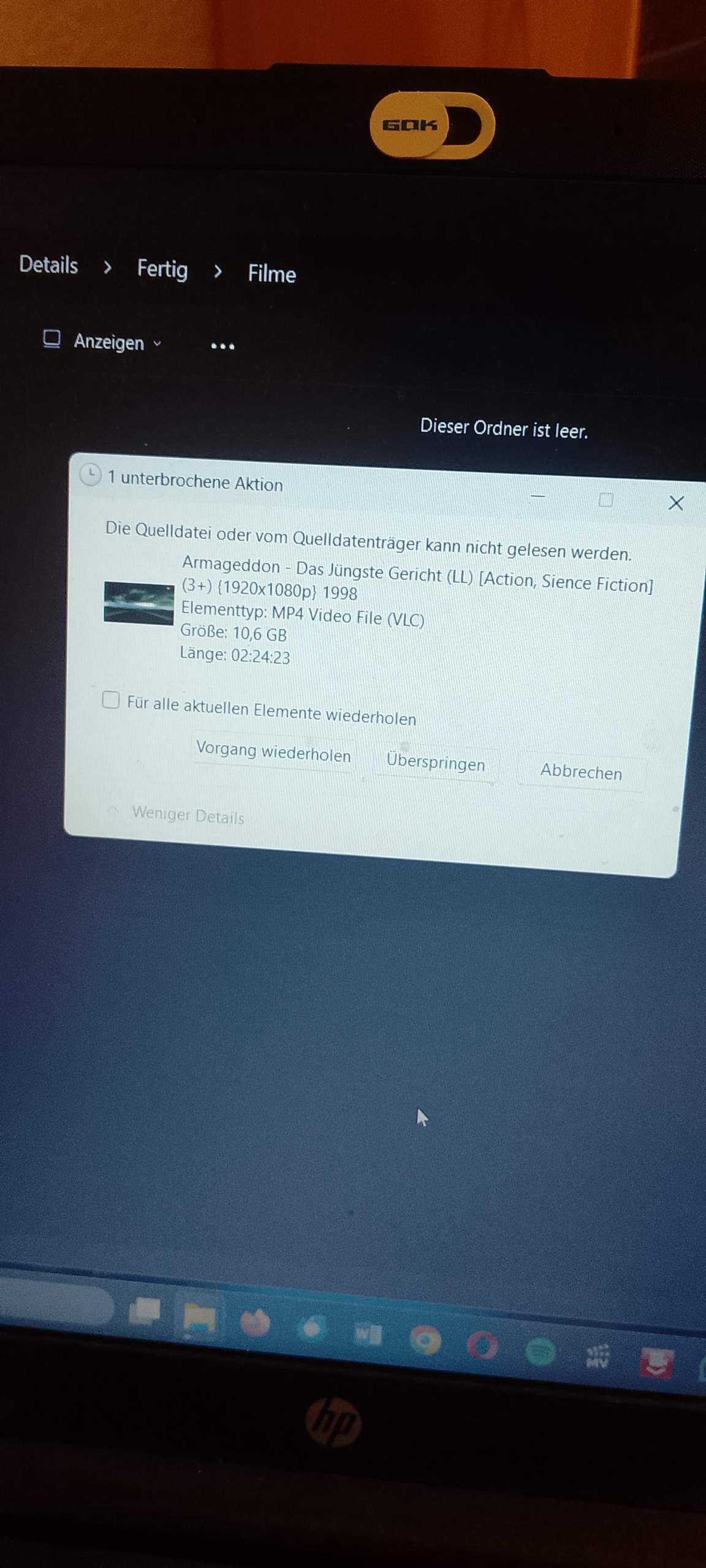 Wie kann ich die Datei trotzdem verschieben? (Computer, PC, PC-Problem)