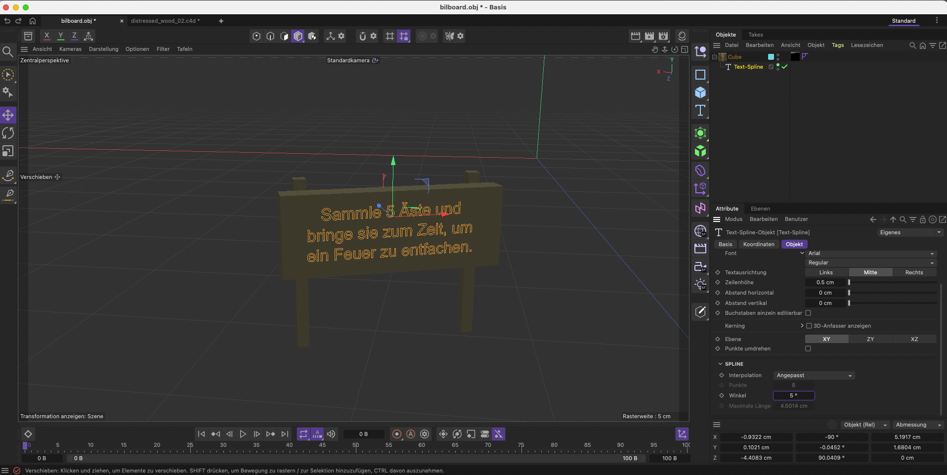 Wie kann ich die Textfarbe in Cinema4D ändern / füllen? (Farbe, Text ...