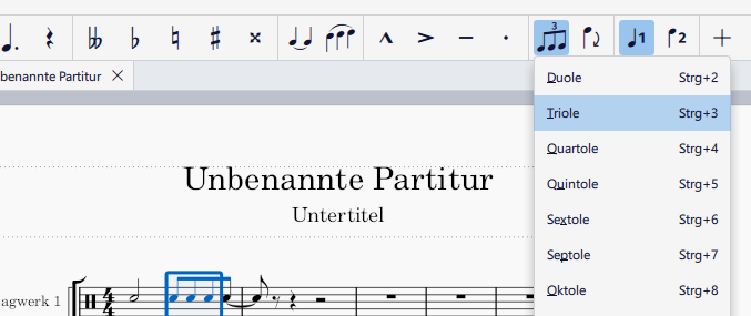 Wie kann ich ich MuseScore vernünftig Triolen bauen? (Noten ...