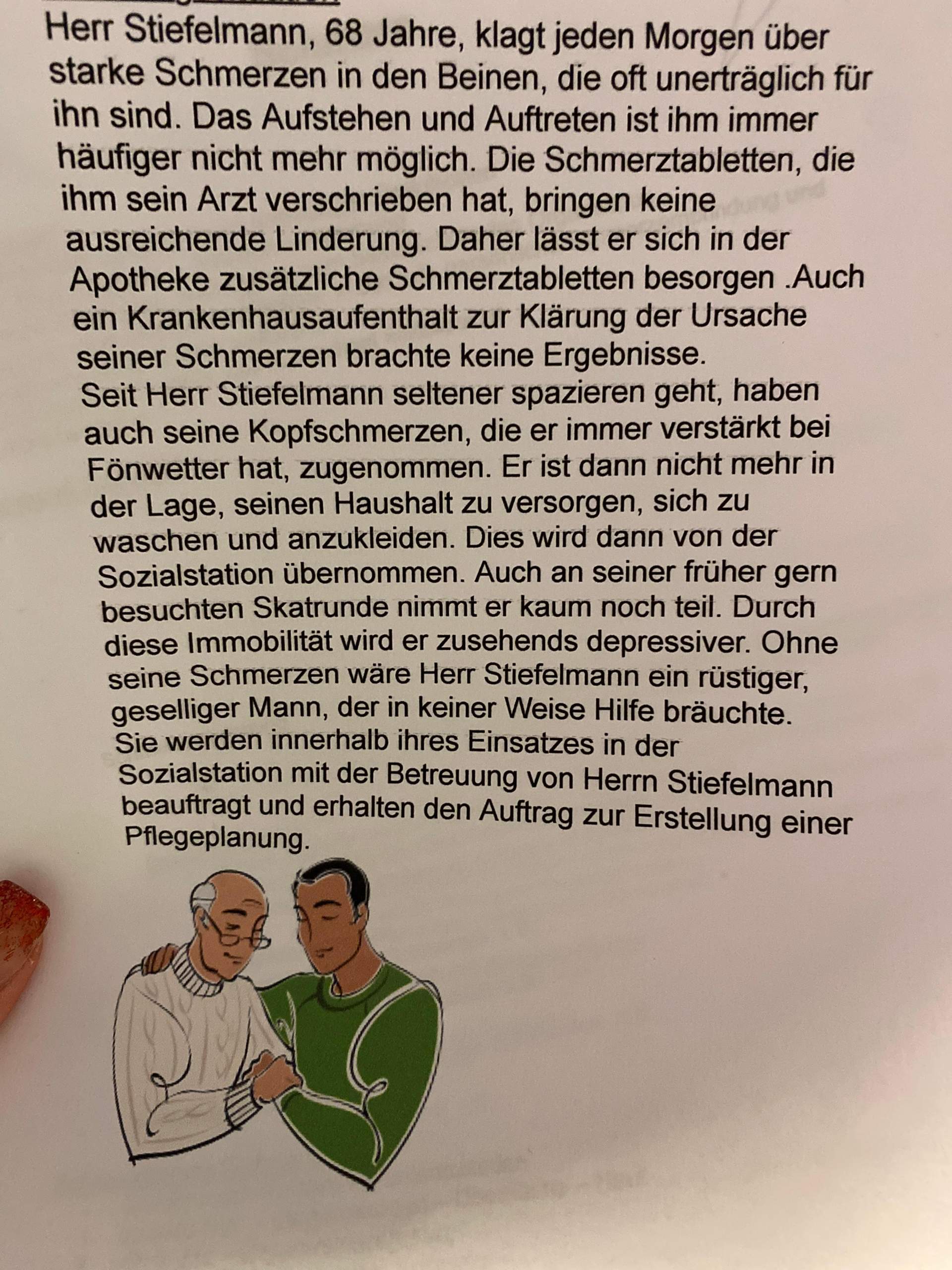 Wie könnte meine pflegeplanung aussehen? (Computer, Schule, Pflege)