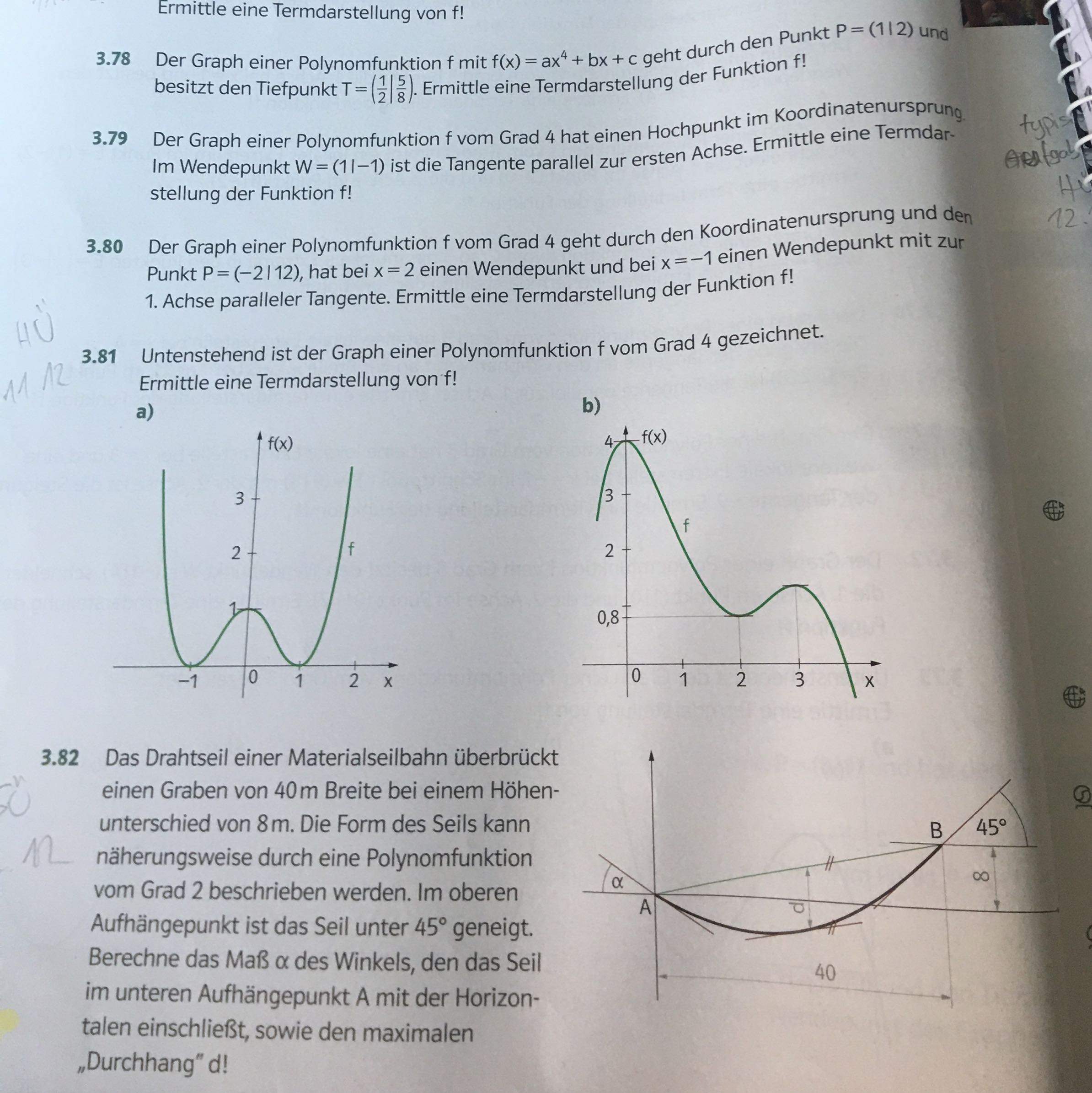 Wie komme ich auf die Funktion, das Maß des Winkels und den maximalen ...