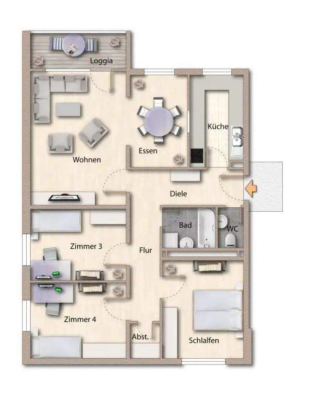 Wie lang und breit wäre so eine Wohnung? (Lernen, Architektur, berechnen)