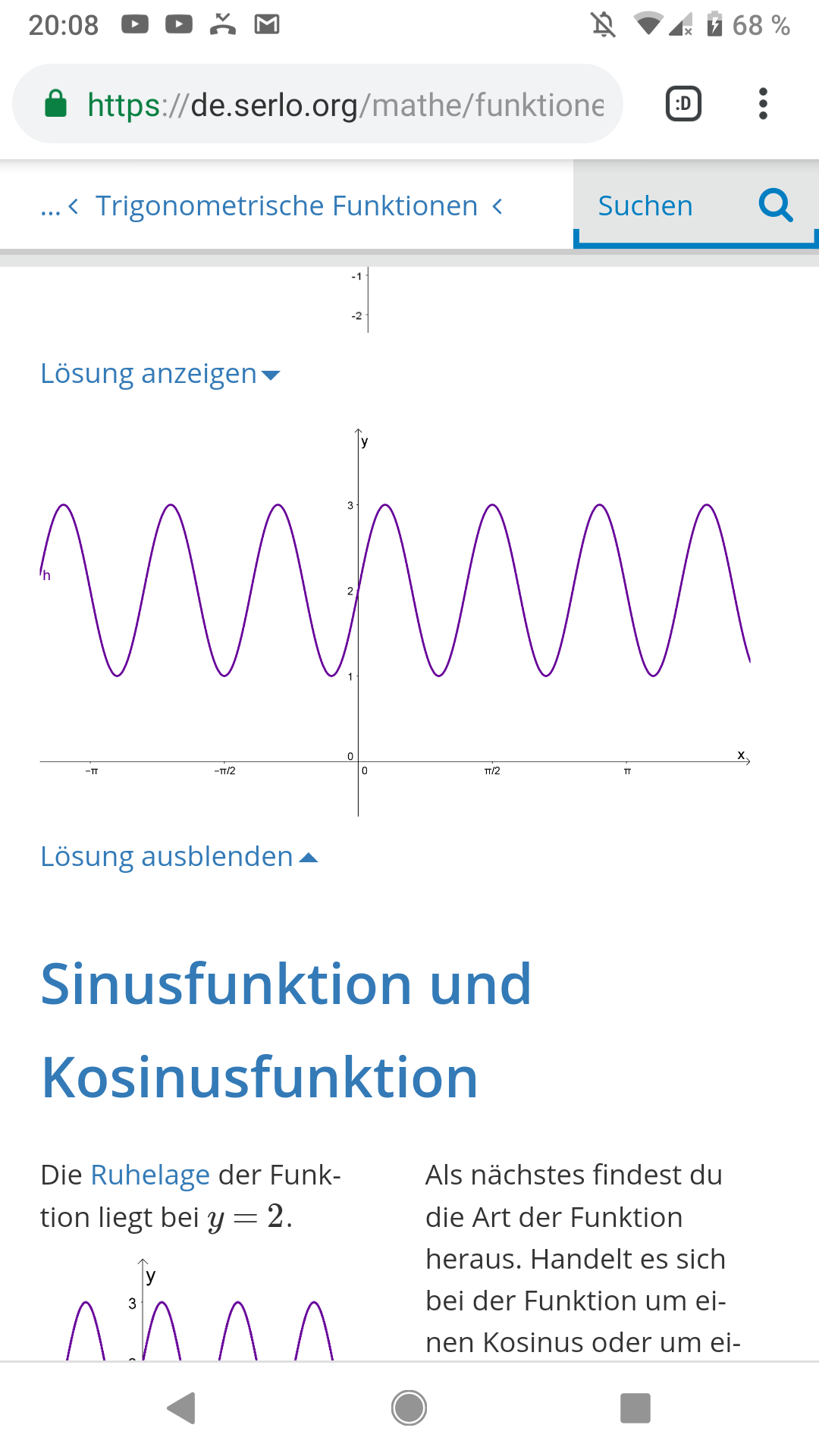 Wie liest man dir Periode von einer Sinusfunktion ab? (Schule, Mathematik)