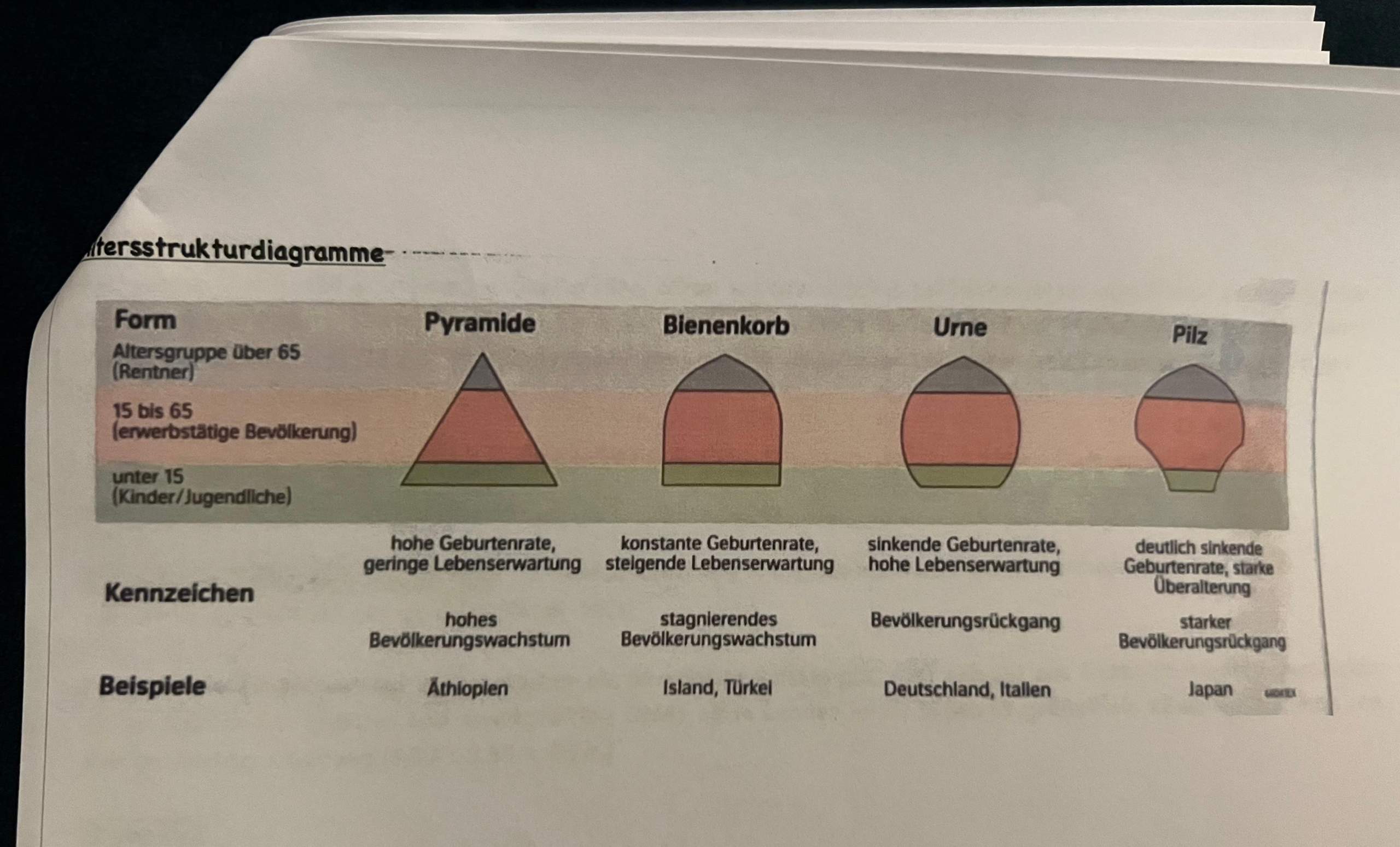 Wie liest man ein Altersstrukturdiagramm? (Schule, Abitur, Geografie)
