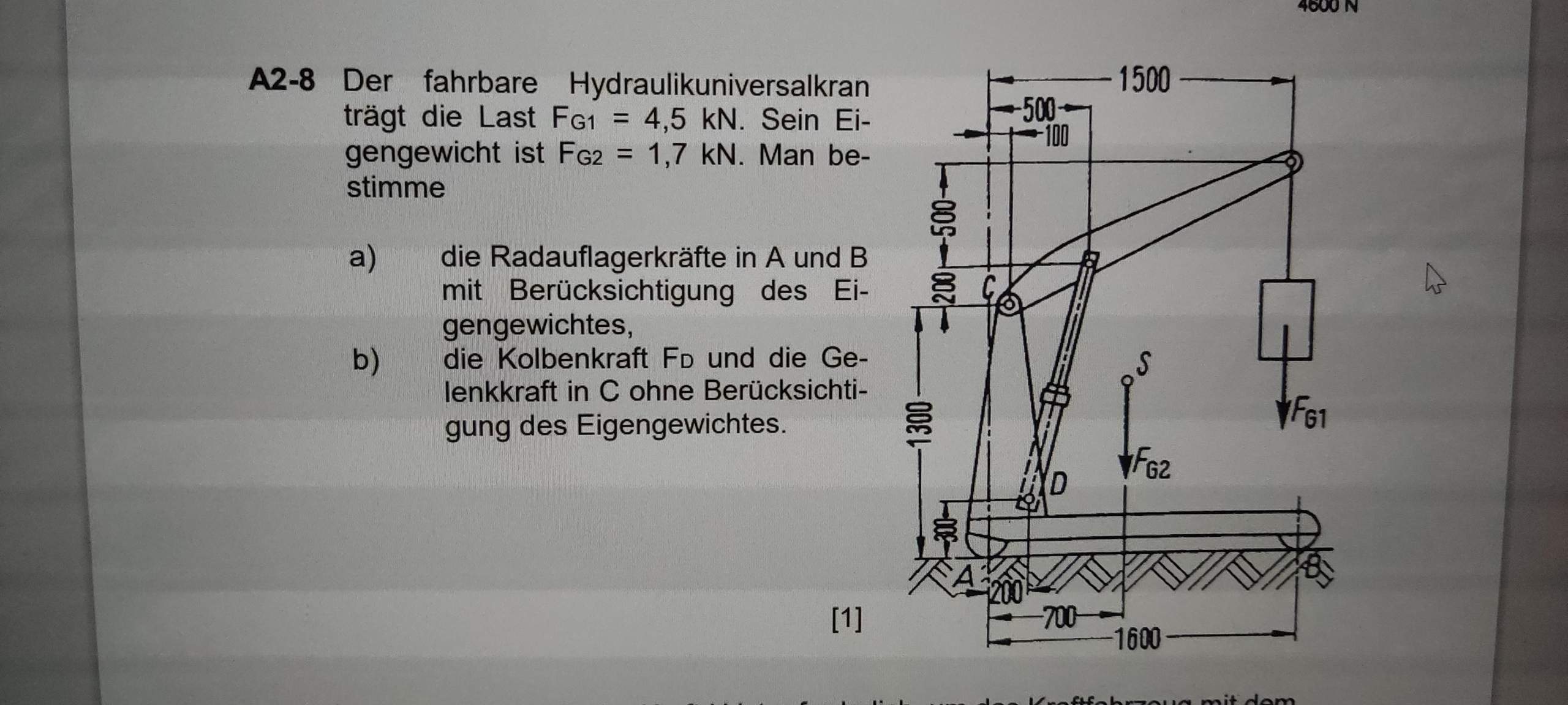 Wie löst man diese Statik Aufgabe sauber? (Technische Mechanik)