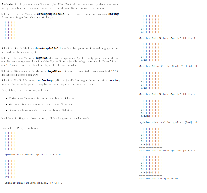 Wie mache ich ein "Vier Gewinnt", was von dem Korrektur-System meiner ...