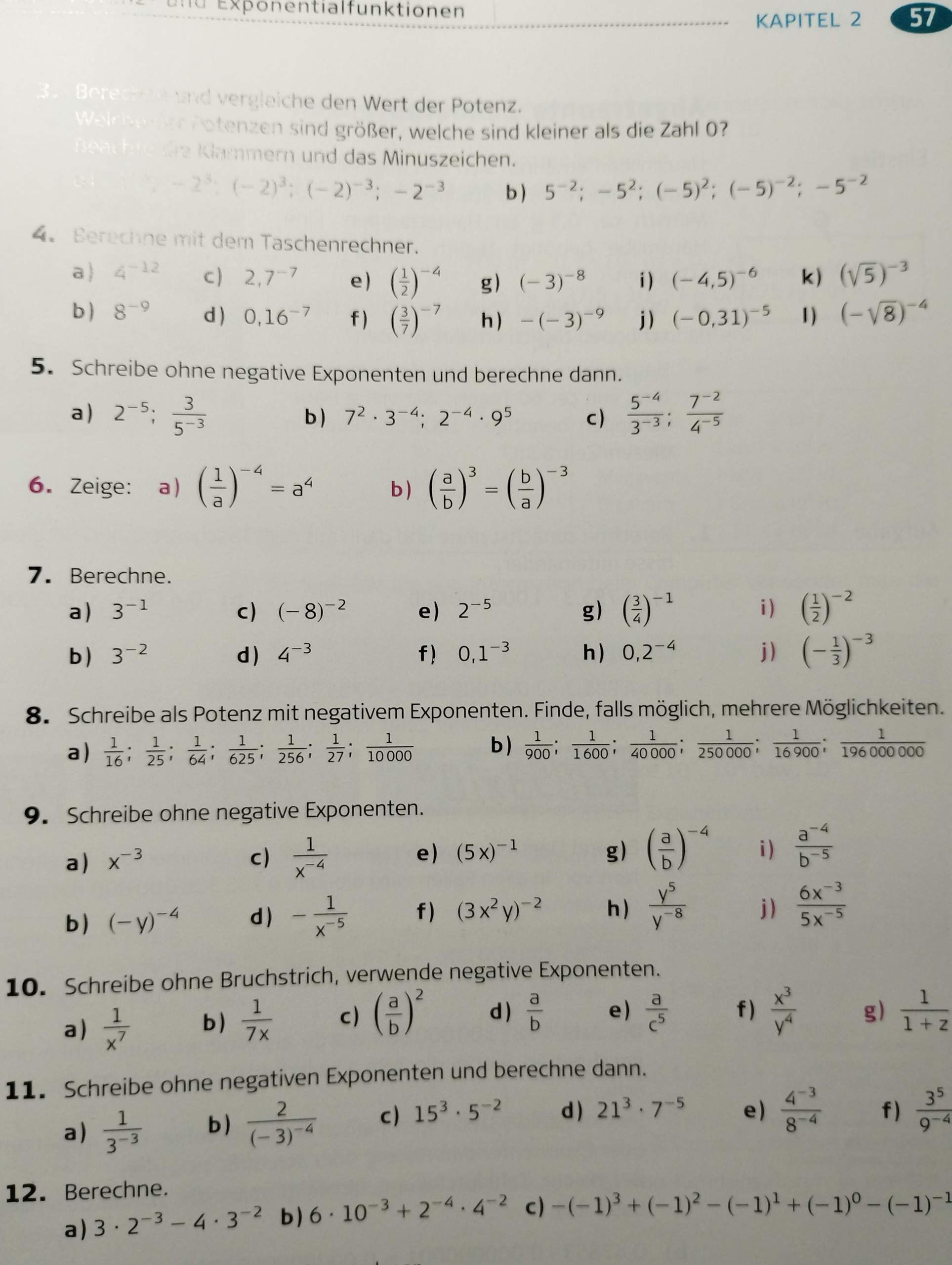 Wie schreibt man einen Bruch als potenz mit negativen exponenten? (rechnen, Potenzen)