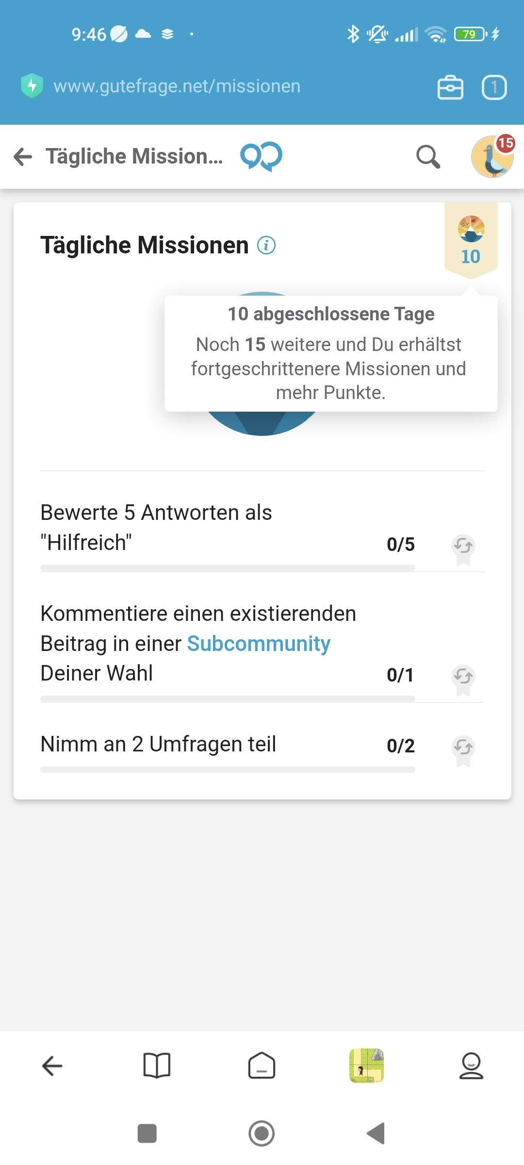 Wie sehen die fortgeschrittene Missionen aus bei gutefrage? (gutefrage ...