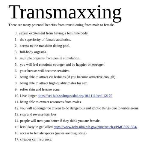 Wie steht ihr zu Transmaxxing? sinnvolle Strategie? (Sex, Penis ...